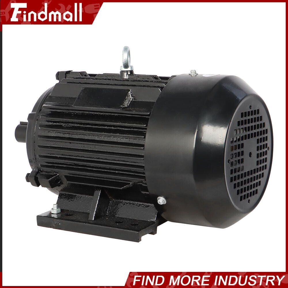 findmall 1800 RPM 5 HP 3 Phase Electric Motor 184T Frame TEFC 230/460V ...