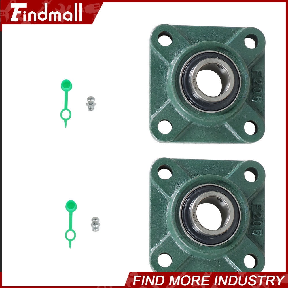 findmall 2 PCS UCF205-16 Solid Base Pillow Block Flange Mounted Bearing 1" Bore 4 Bolt - Walmart.com