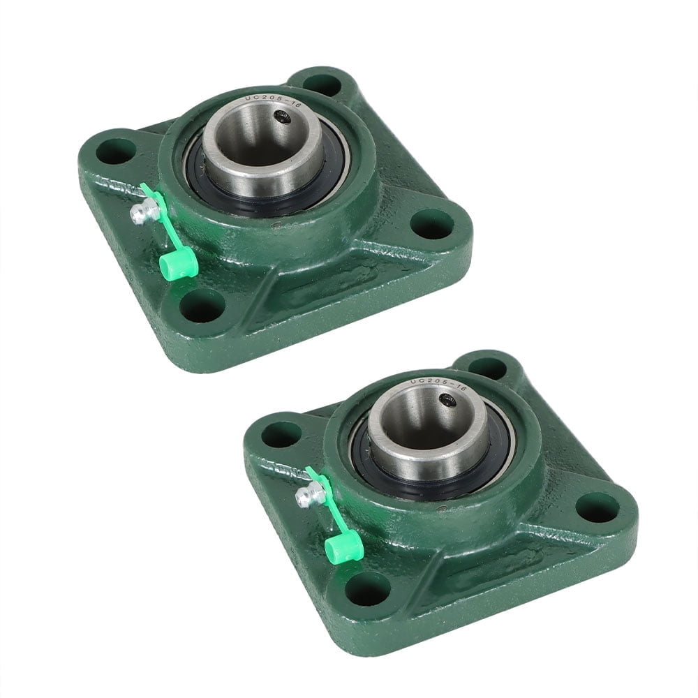 findmall 2 Pcs UCF205-16 Solid Base Pillow Block Flange Mounted Bearing 1" Bore 4 Bolt - Walmart.com