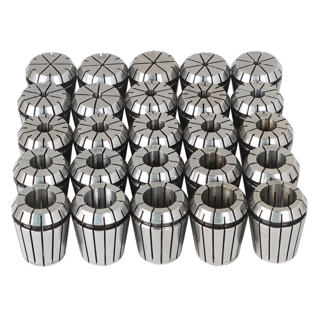 findmall 25 Pcs Collet Set ER32 Collet Chuck 1/16" - 3/4" Holder Spring ...