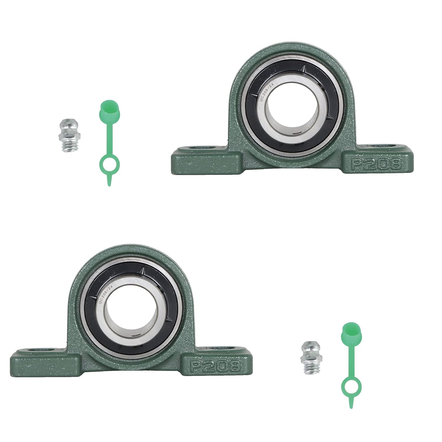 findmall 2Pcs UCP208-24 Pillow Block Bearing 1-1/2 Inch Bore Pillow Block Bearings Bearing Steel ...