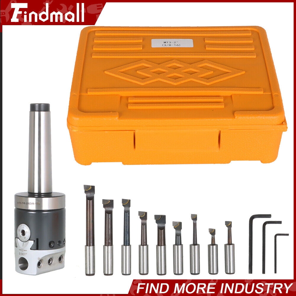 findmall 3 Piece Boring Head Boring Tool Set (2 Inch Head & MT3 & 1/2 ...