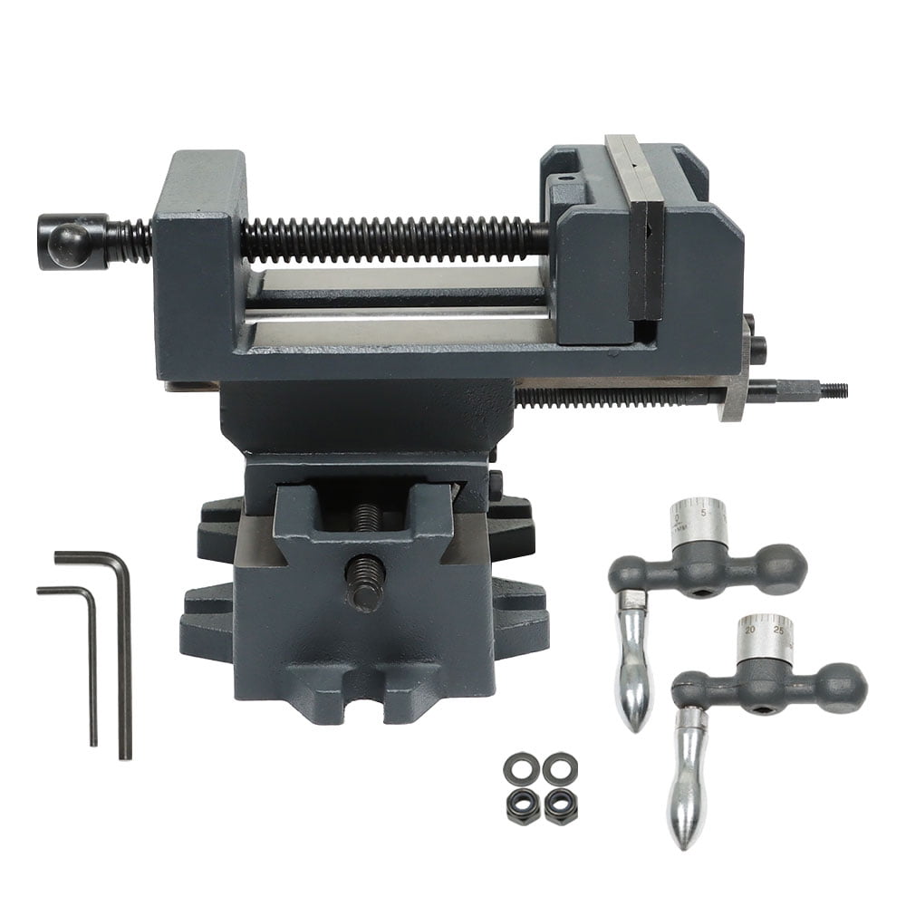 findmall 4" Cross Slide Drill Press Vise,4” Jaw Opening, 1-3/8” Jaw ...