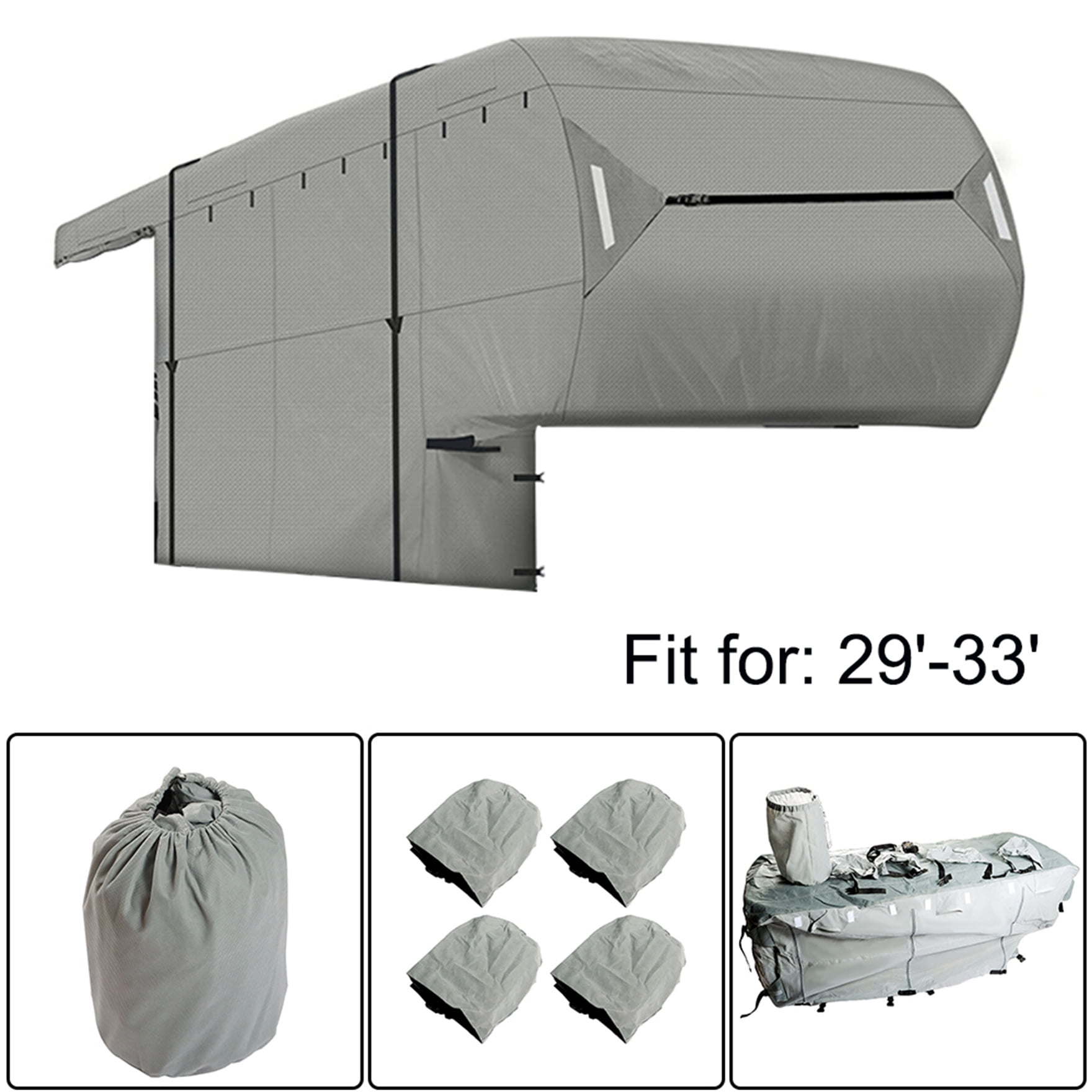 Findmall Winter Top 4-Ply Waterproof 5th Wheel RV Roof Cover, 29'-33 ...