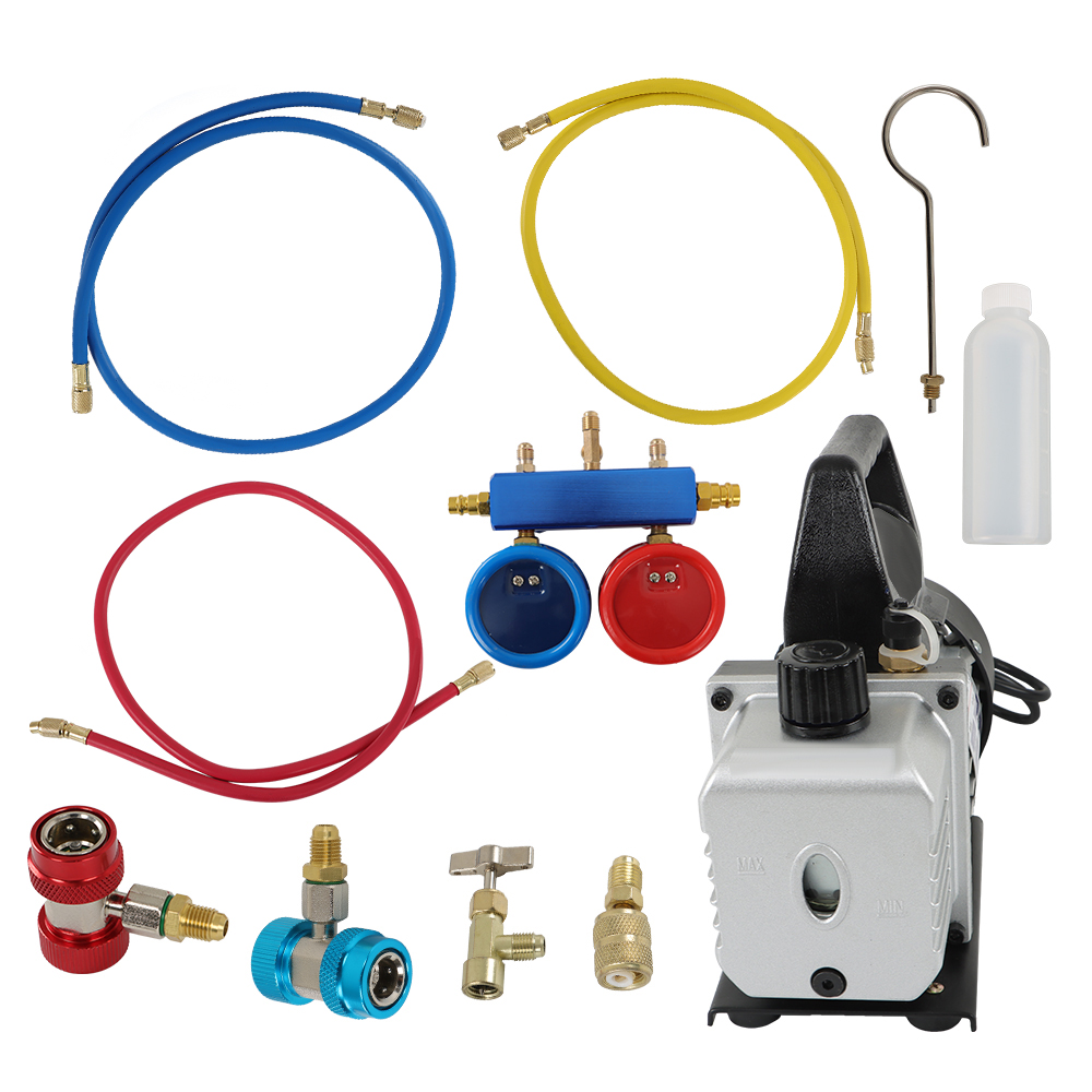 findmall 5pa 1720 RPM Air Vacuum Pump Combo HVAC + R134A Kit AC Gauge ...