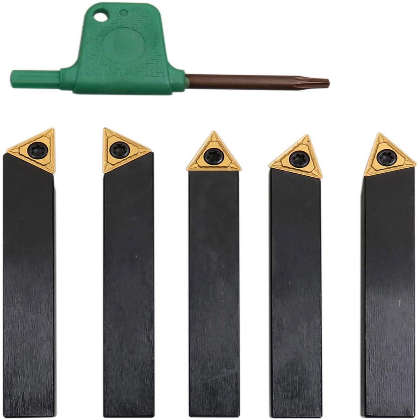 findmall 5pcs 3/8" Lathe Indexable Carbide Insert + Turning Tooling Bit ...