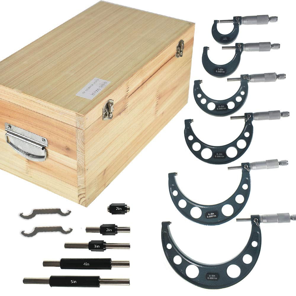 Free Shipping! findmall 6 Pcs 0-6" Outside Micrometer 0.0001" Carbide ...
