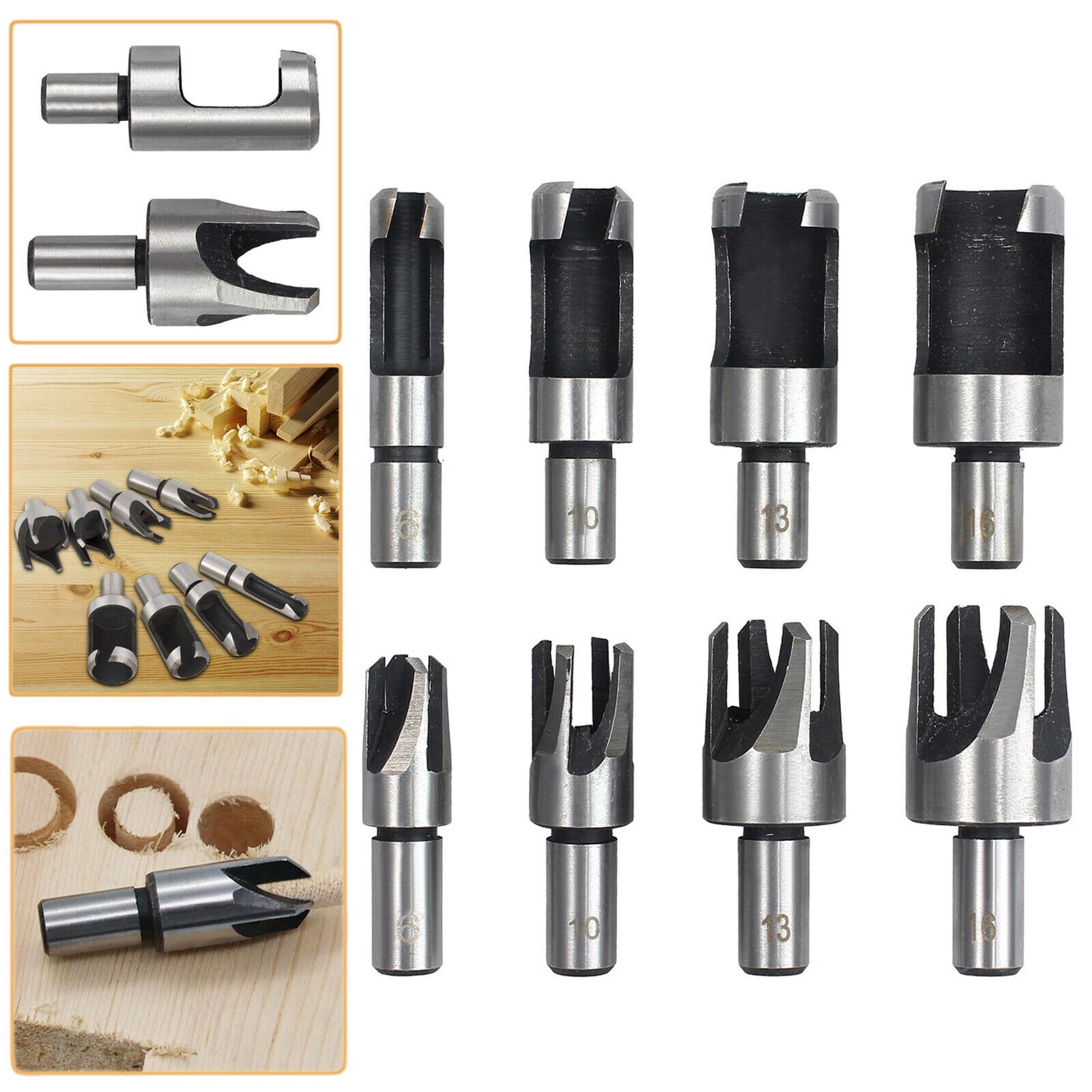 findmall 8Pcs Carbon Steel Plug Cutter Drill Bit Set, 6-22mm - Walmart.com