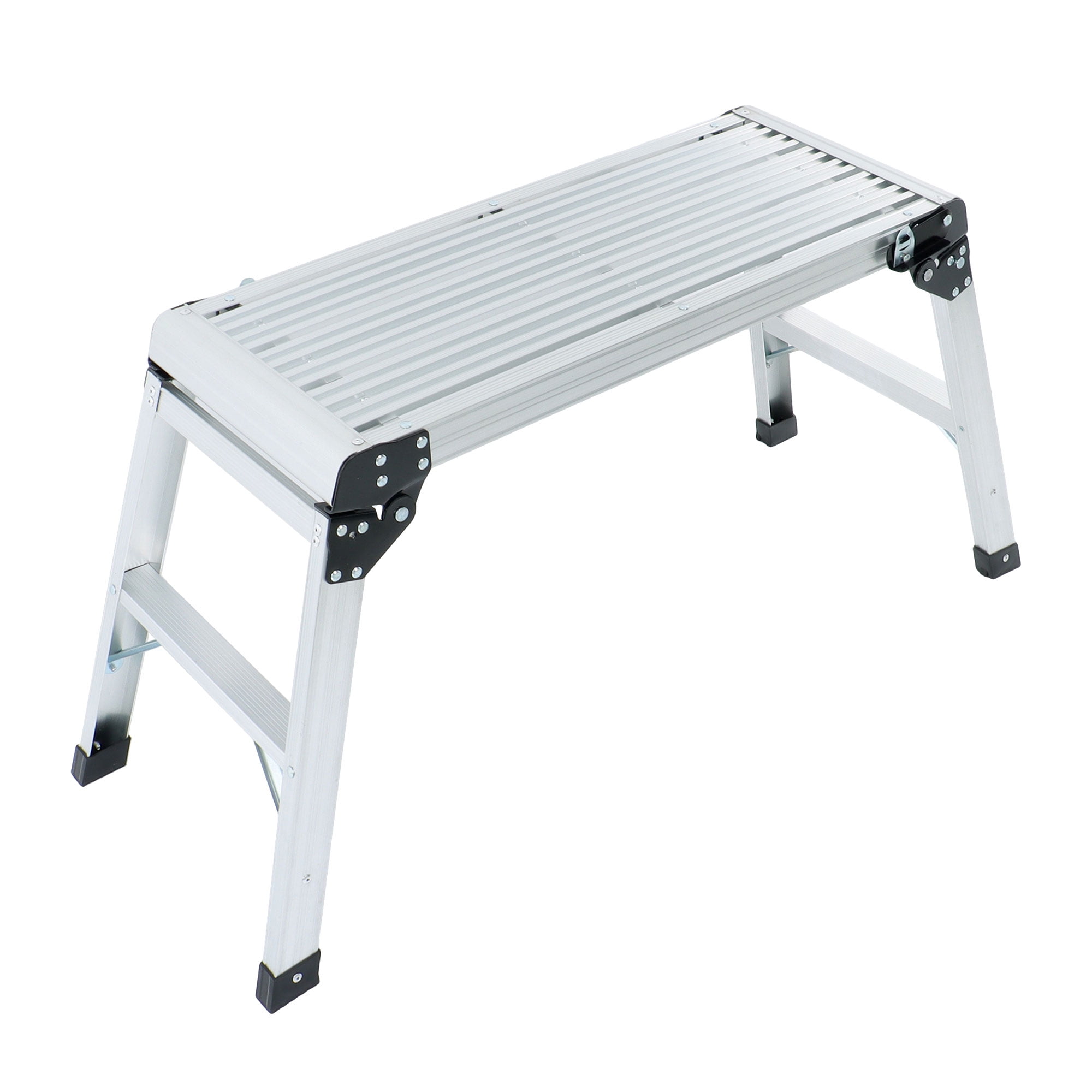 findmall Aluminum Step Stool Non-slip Folding Work Platform 330lbs ...