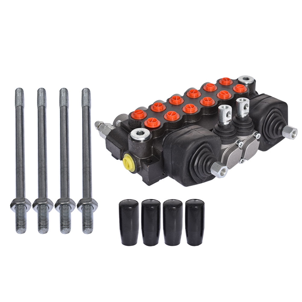 findmall Hydraulic Directional Control Valve w/ 2 Joystick 6 Spool 11 ...