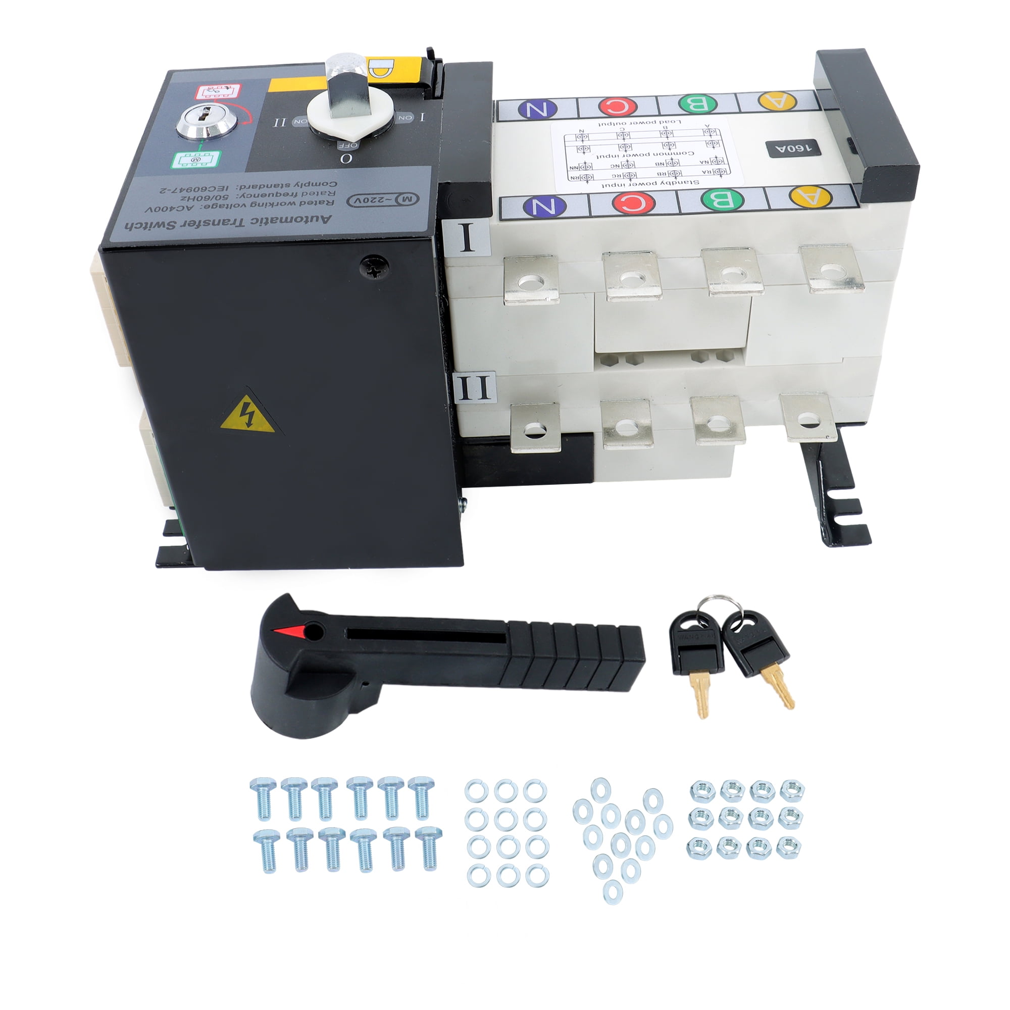 findmall Industrial Automatic Transfer Switch 160A 4 Poles 110V 220V ...