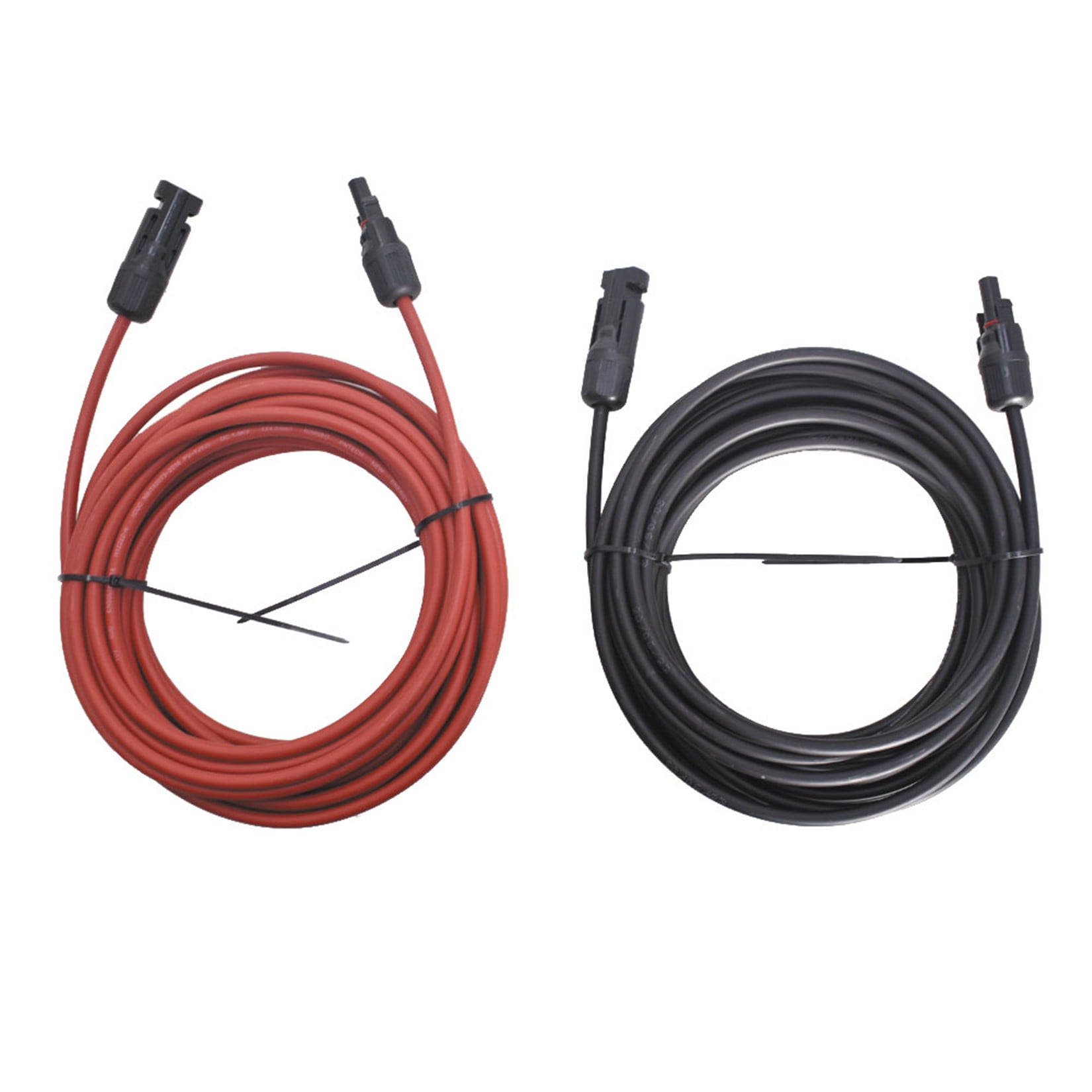 findmall New 1 Pair Black + Red Solar Panel Extension Cable Wire ...