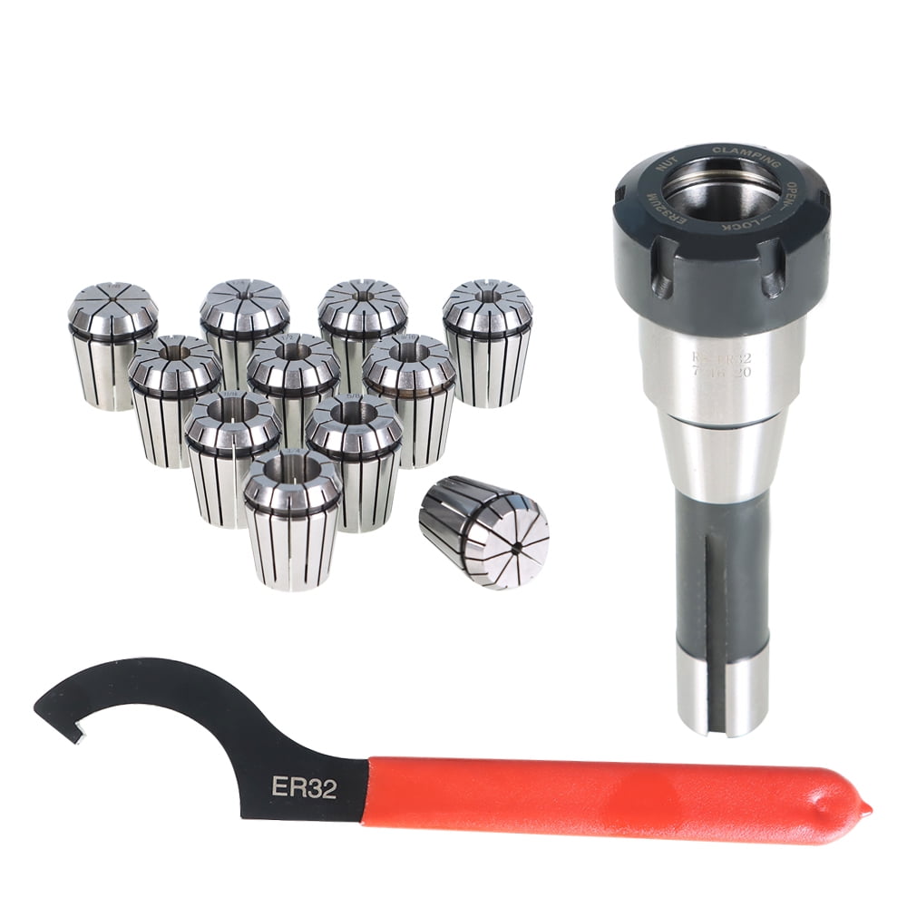 findmall R8 ER32 Shank Chuck With 11 PCS 1/2-11/16 Collets Set For CNC ...