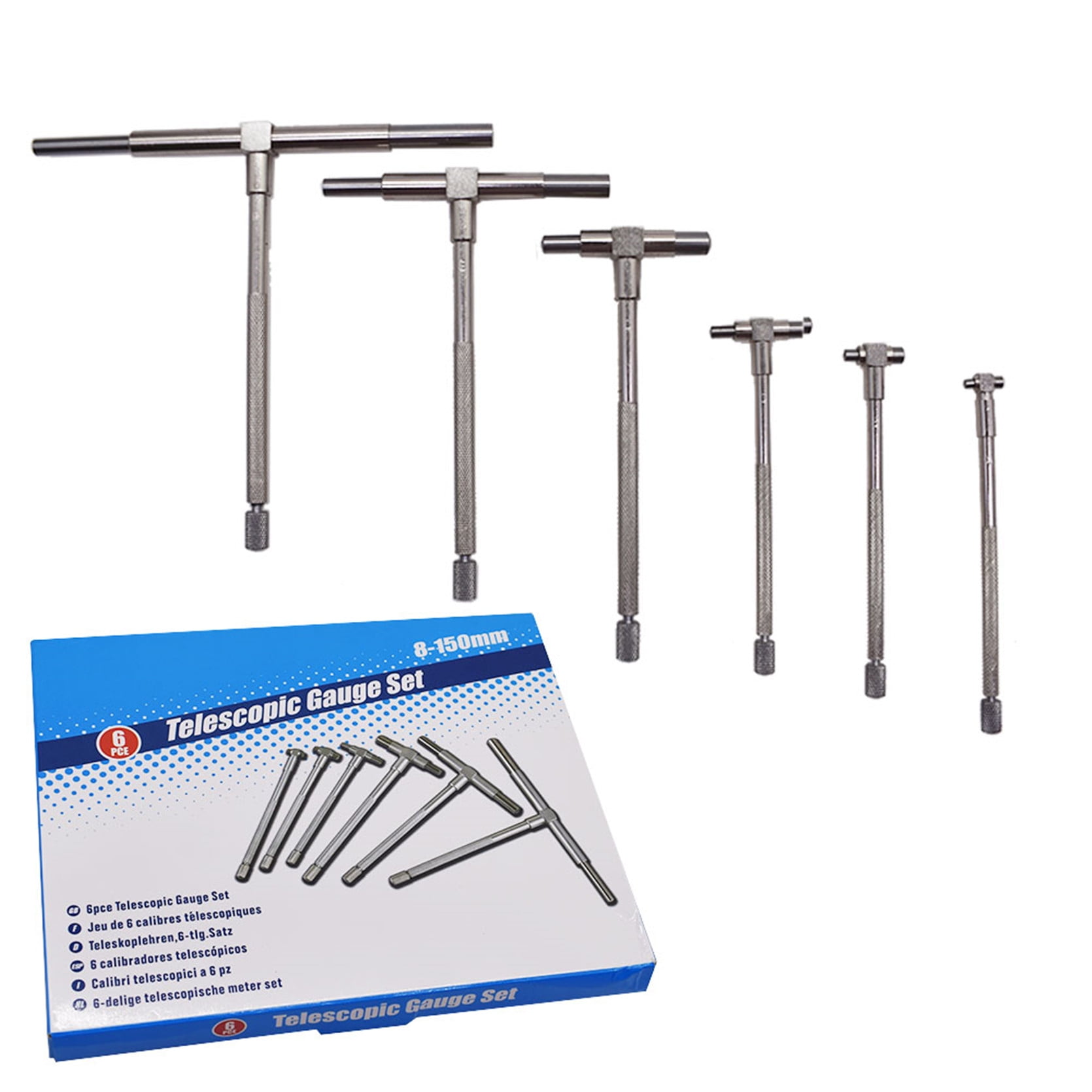 findmall Telescoping T Bore Gauge 6 pc Cylinder Hole Smooth Gage ...