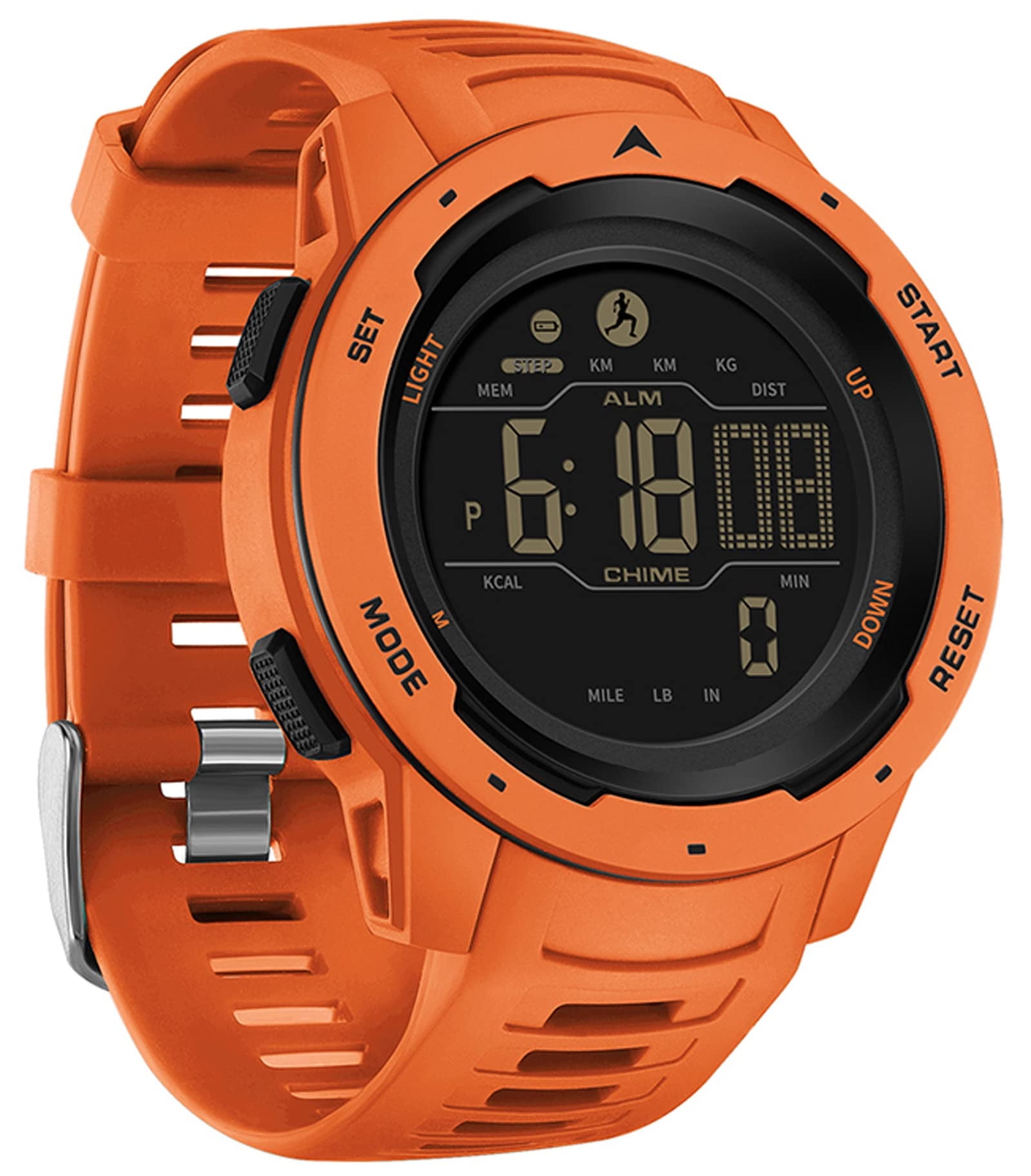 Findtime Men's Digital Watch, 5ATM Waterproof, Pedometer, Calorie ...