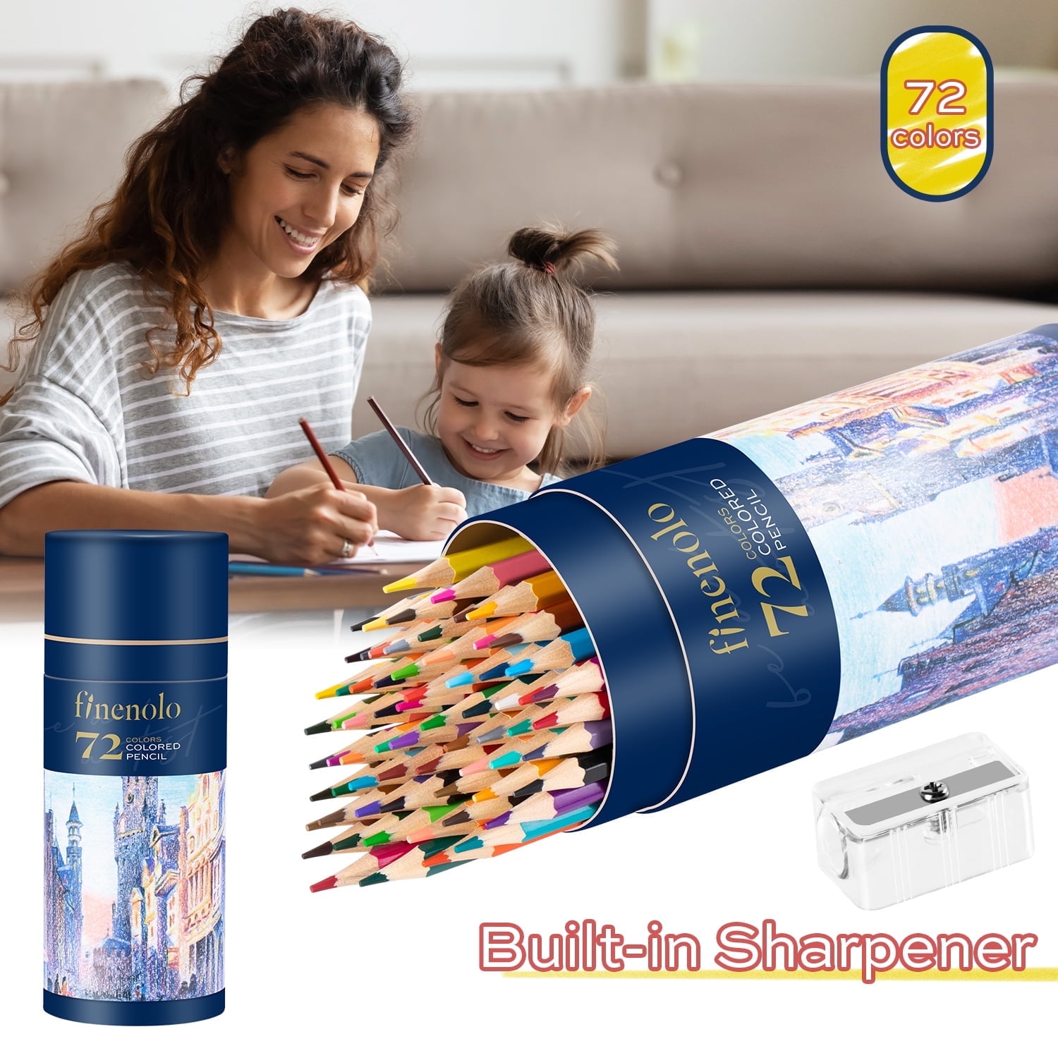 Deli 72 Colored Pencils for Adult Coloring Books Soft Core Drawing Sets ...