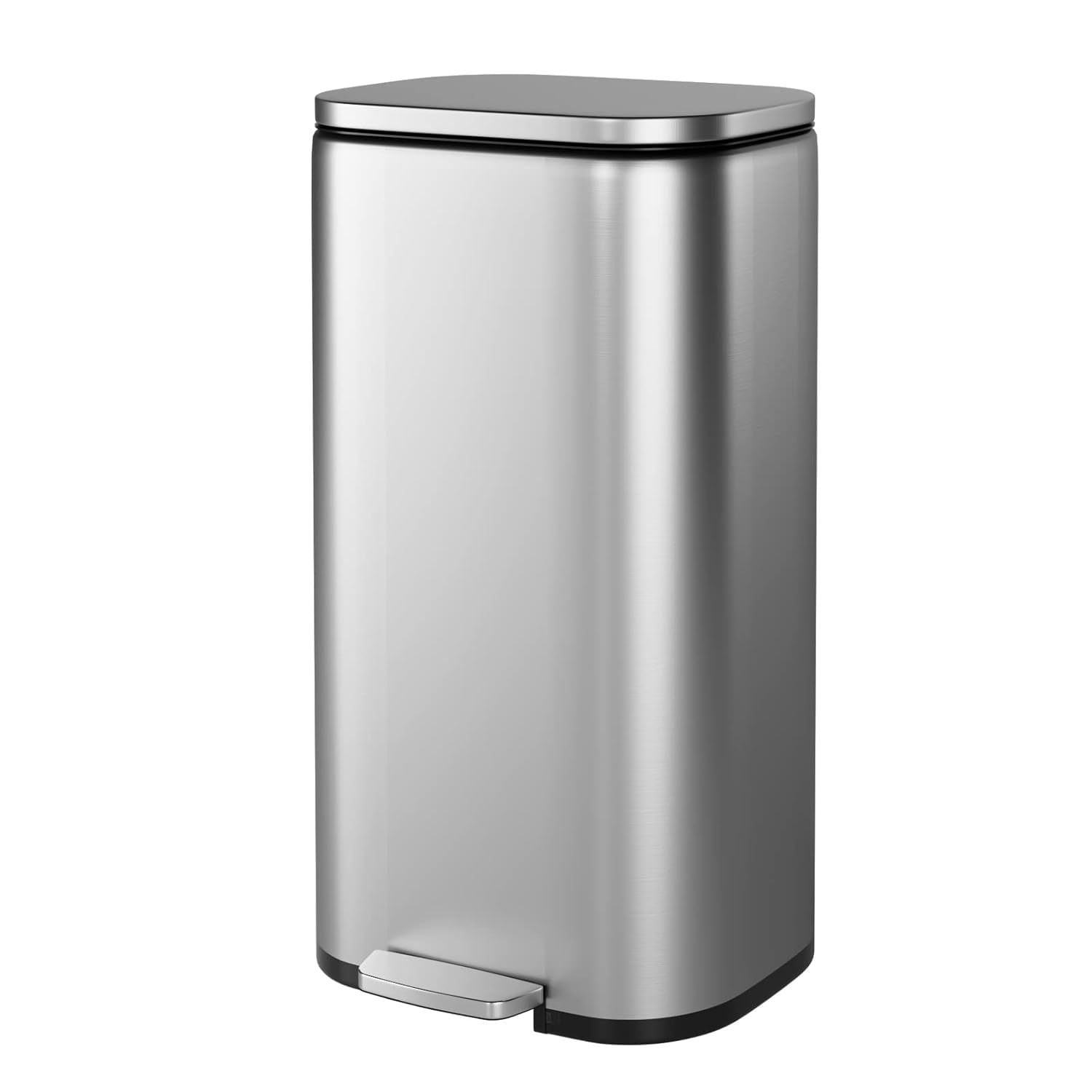 FINETONES Trash Can, Stainless Steel Garbage Can with Silent Lid ...