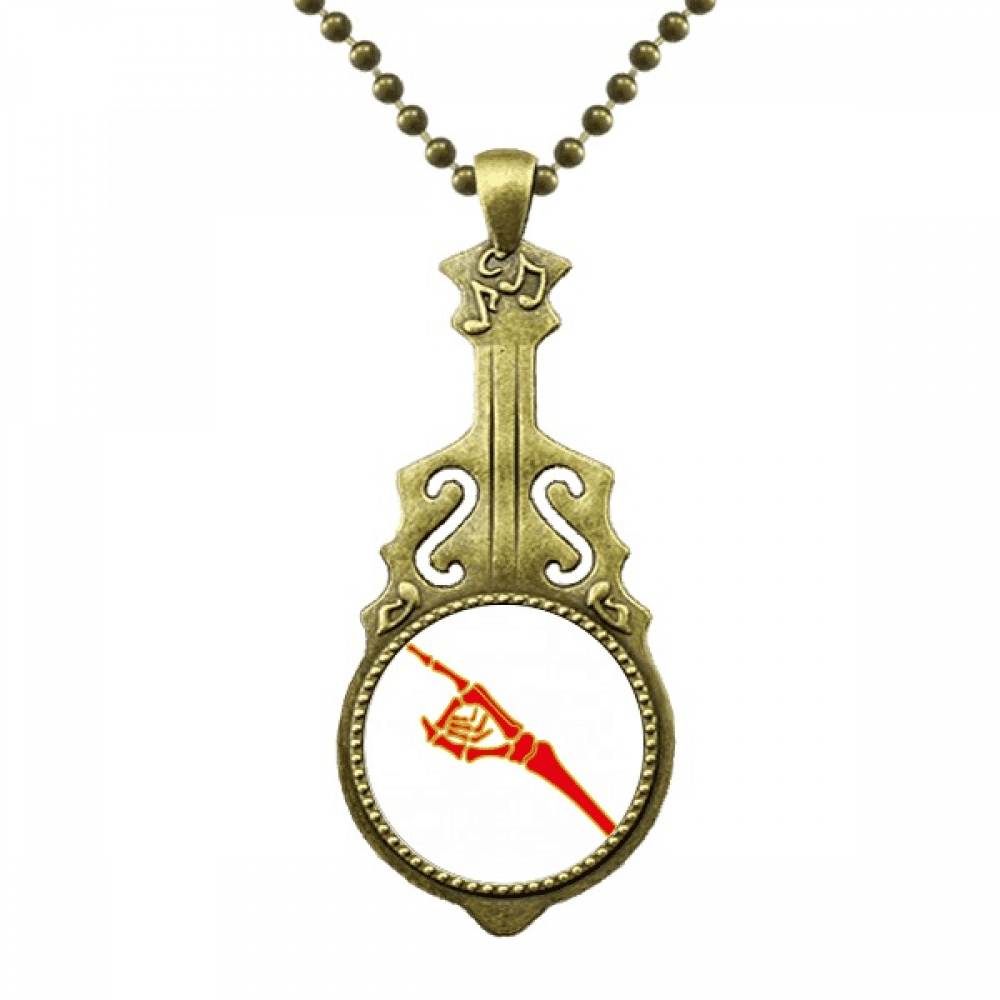 finger directs skeletal joints necklace antique guitar jewelry music ...