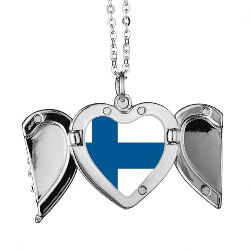 finland national flag eu country angel wings necklpendant fashion ...
