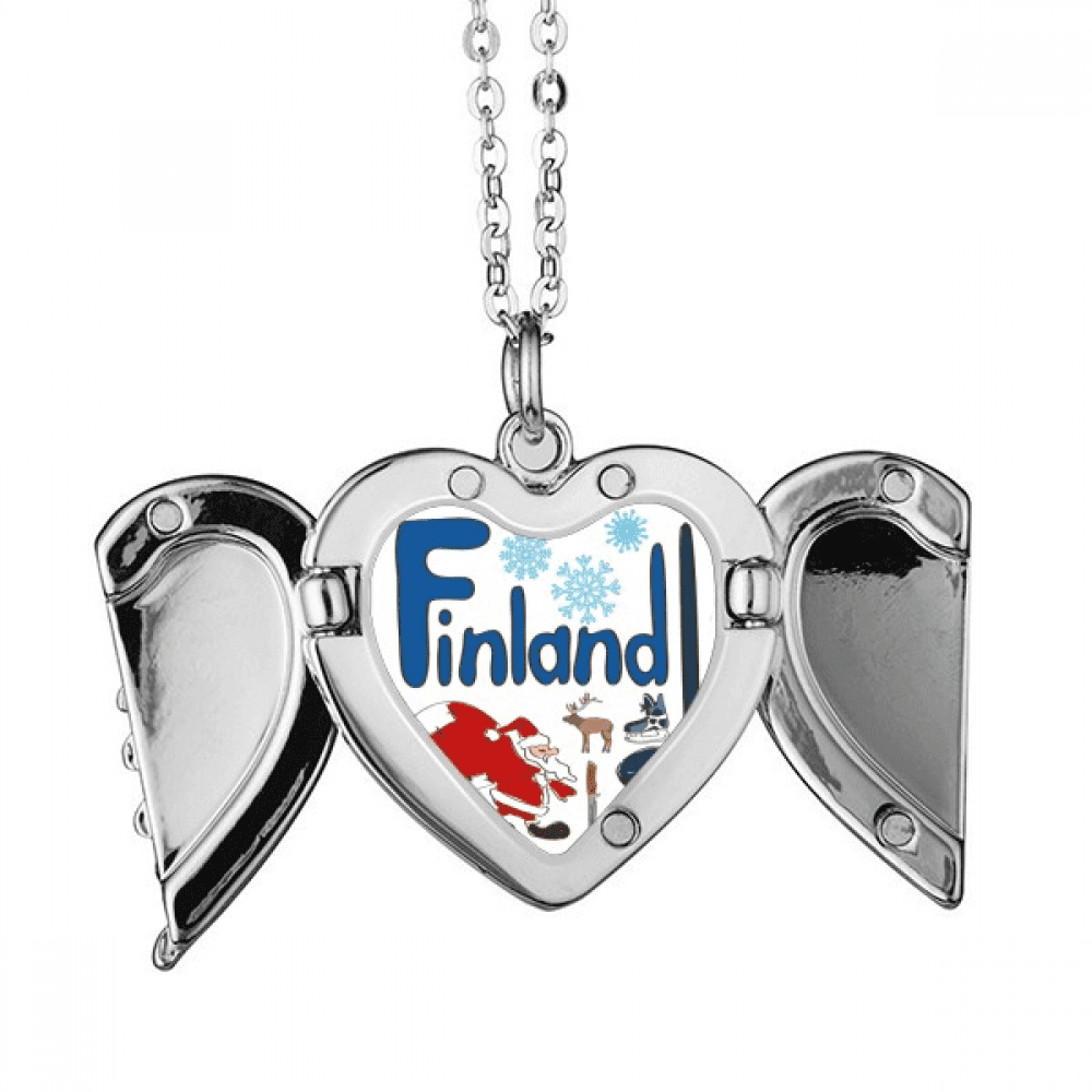 finland national symbol landmark pattern angel wings necklpendant ...