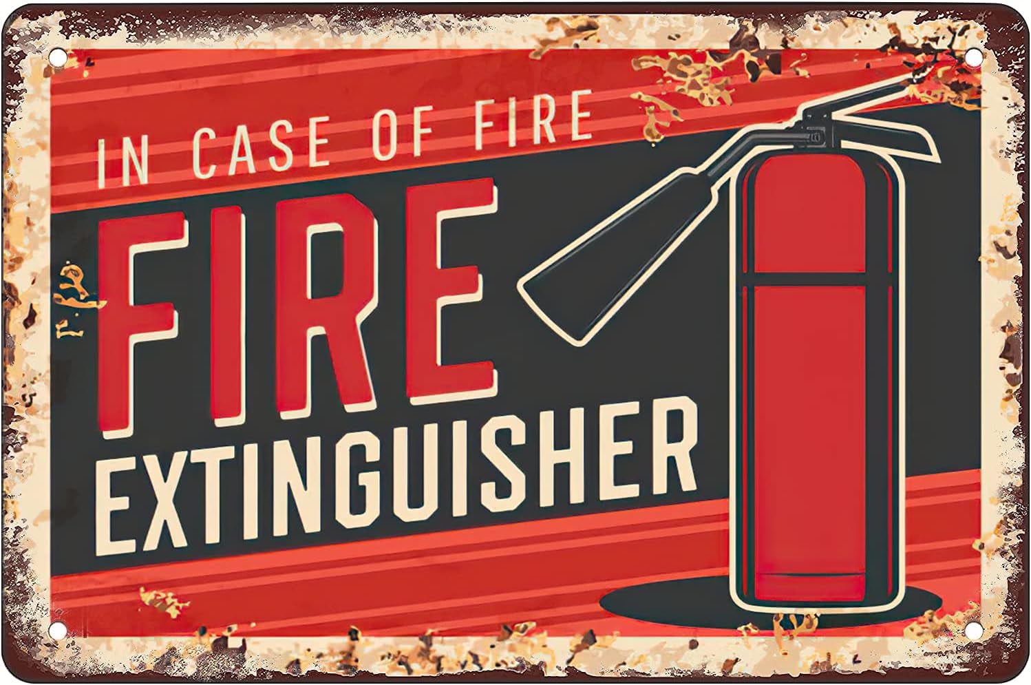 fire Safety Extinguisher Usage Banner Vintage Metal Tin Sign for Men ...