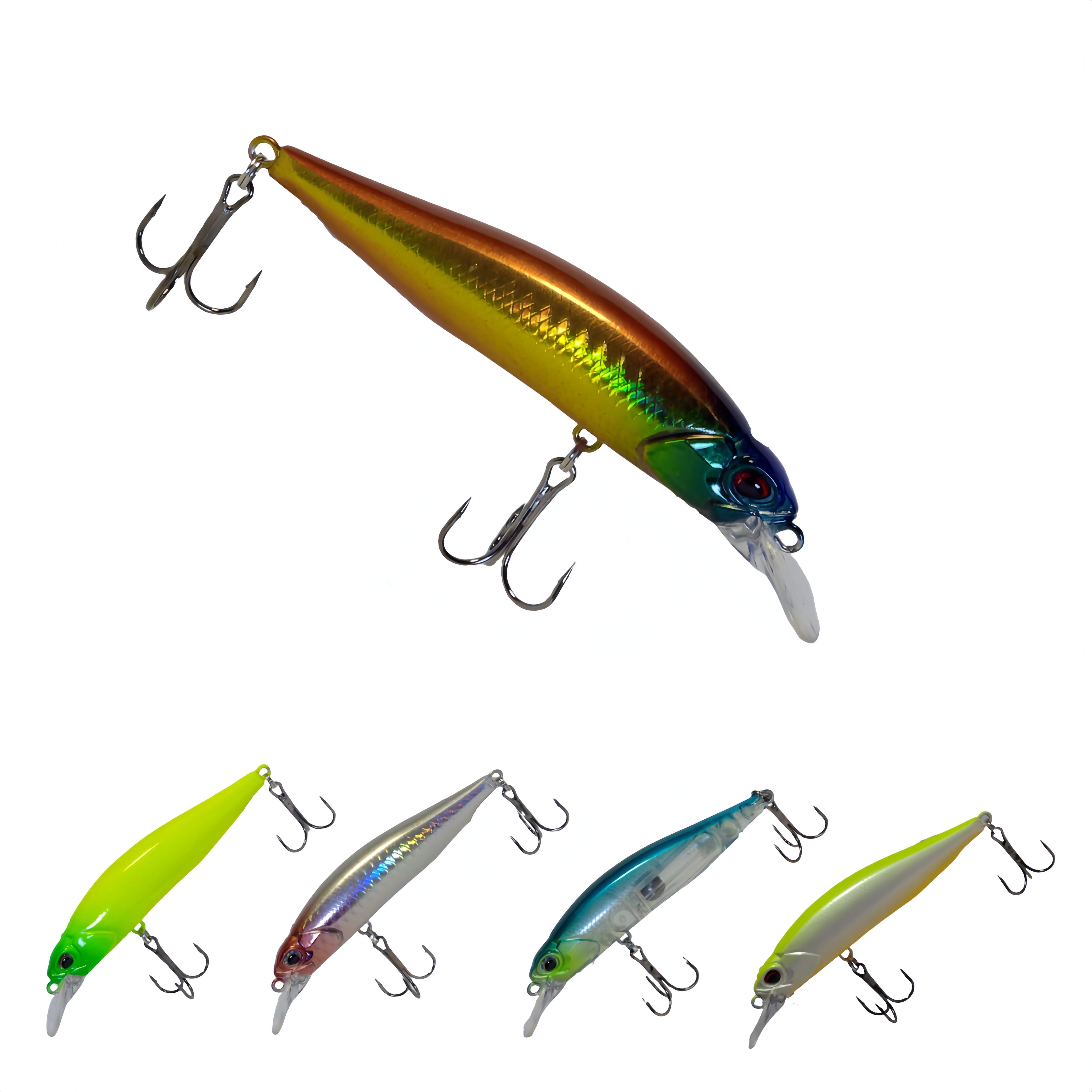 fishing lures hard bait Kit 10g 9cm 5pcs Minnow lures Treble Fishing Hooks for Freshwater ...