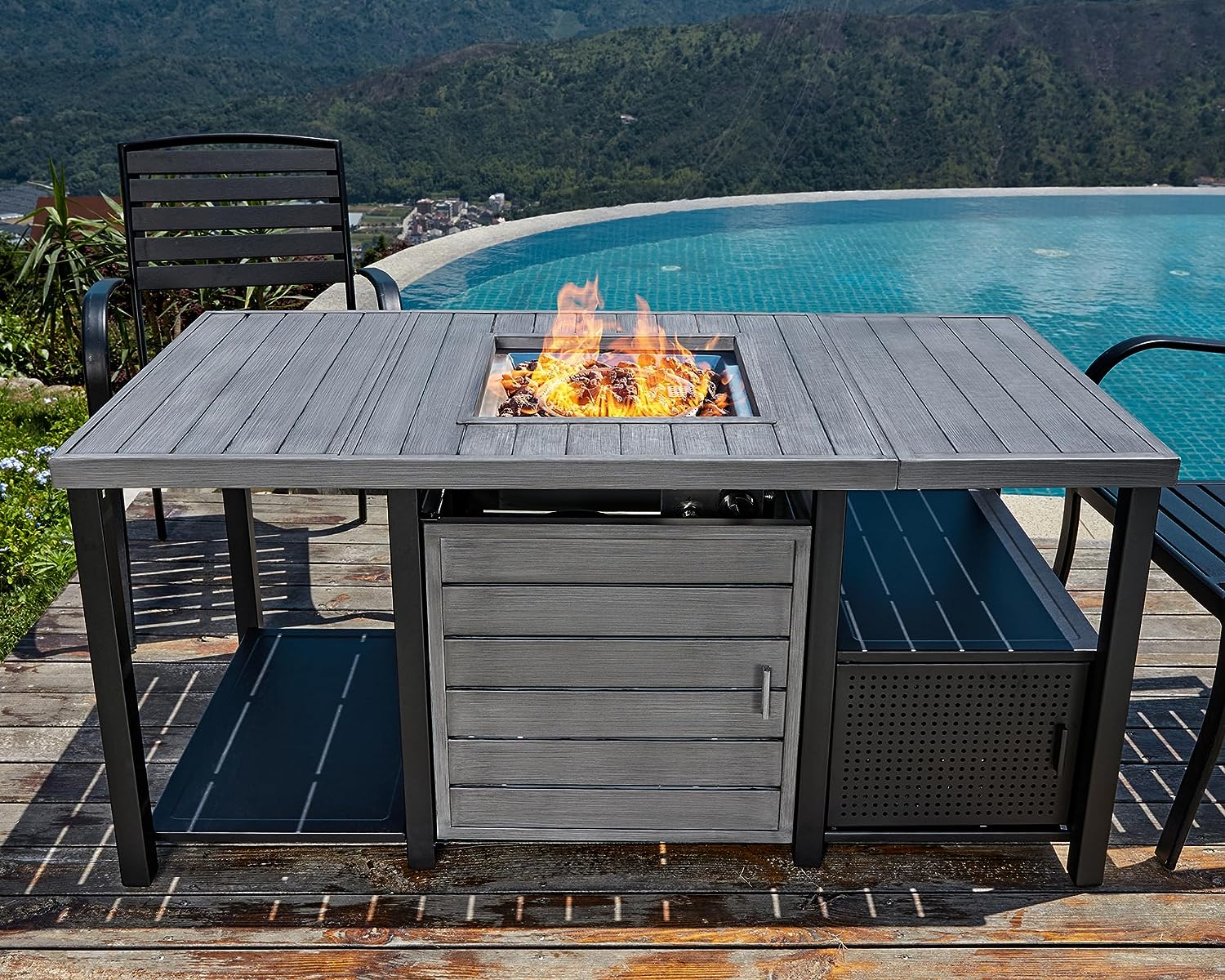 Outdoor Leisure Products 30 inch Square Steel Fire Pit with ...