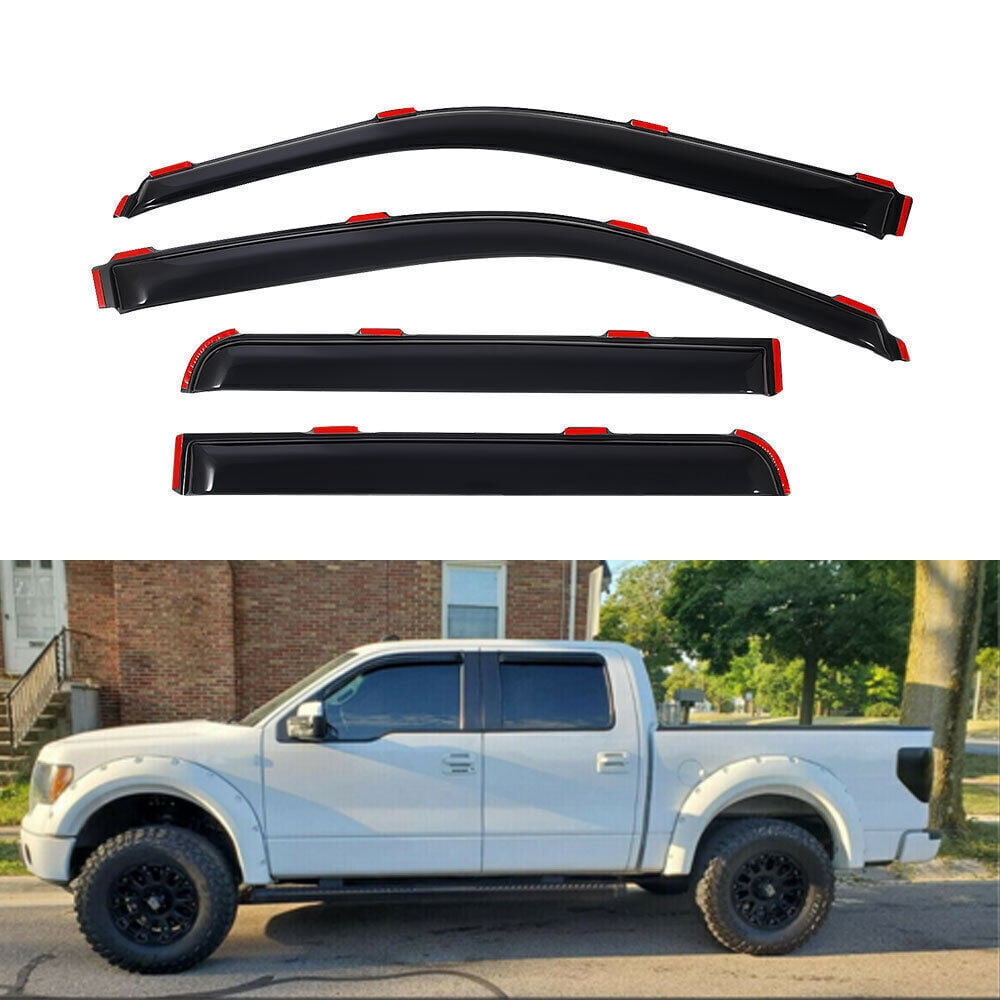 fit For Ford F150 Crew Cab 09-14 Window Visor Vent Shade/Sun Wind/Rain ...