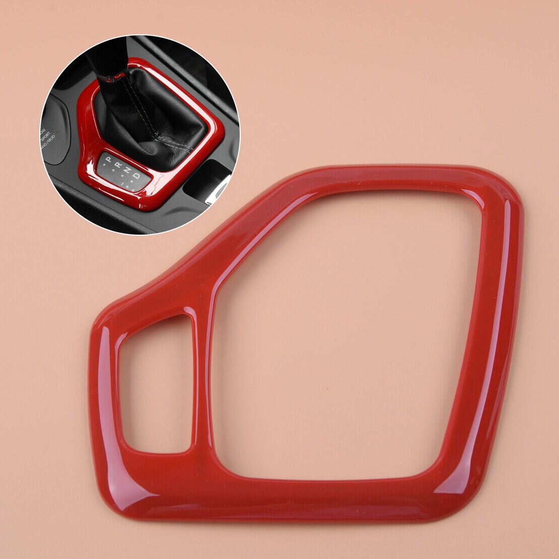 fit for for Jeep Cherokee Interior Red Trim Gear Frame Cover 2016 2017 ...