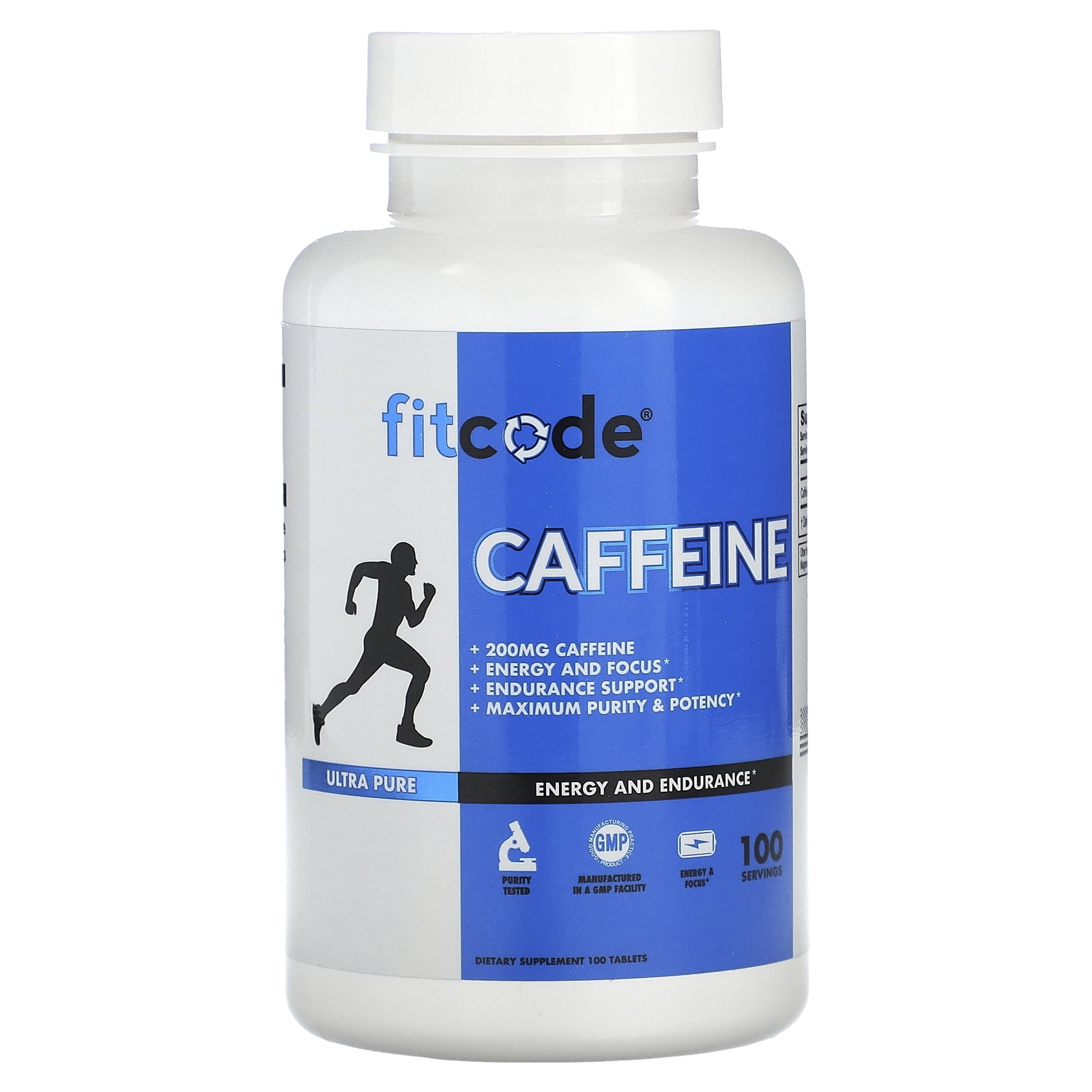 fitcode Caffeine, 200 mg, 100 Tablets - Walmart Business Supplies
