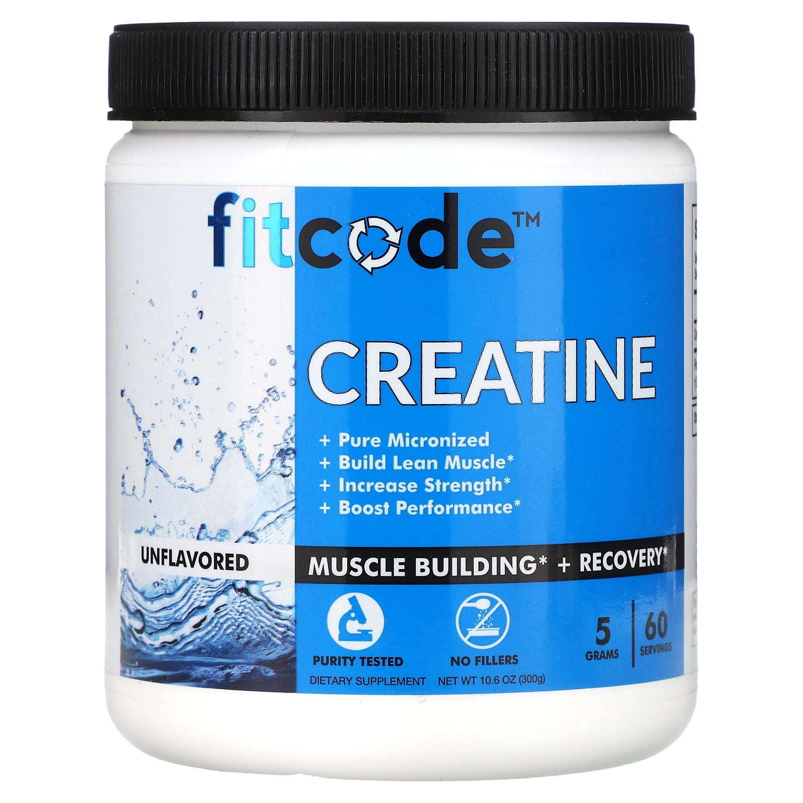 fitcode Creatine, Unflavored, 10.6 oz (300 g) - Walmart.com