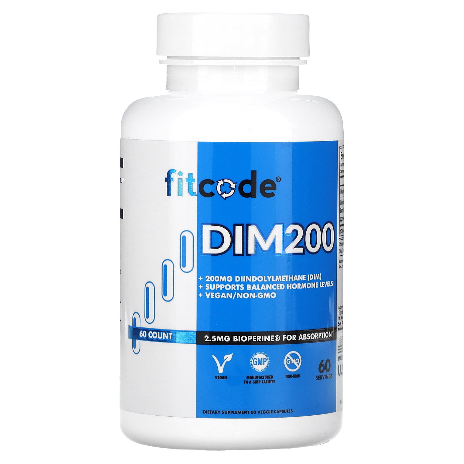 fitcode DIM200, Diindolylmethane (DIM), 200 mg, 60 Veggie Capsules - Walmart.com
