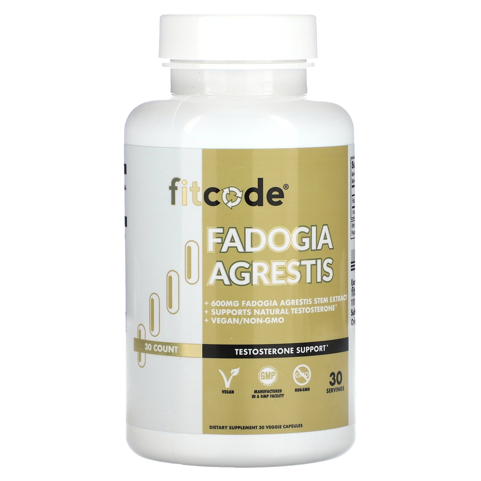 fitcode Fadogia Agrestis , 600 mg , 30 Count - Walmart.com