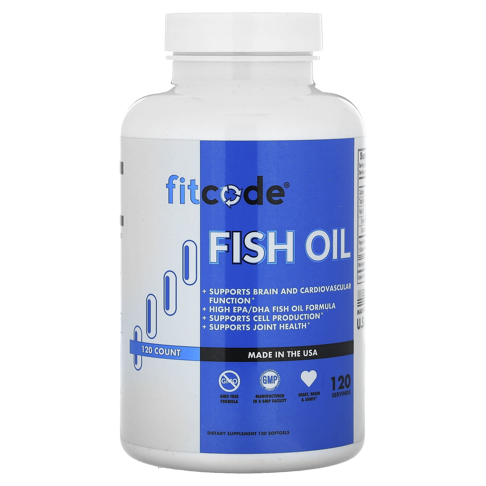 fitcode Fish Oil, 1,000 mg, 120 Softgels - Walmart.com