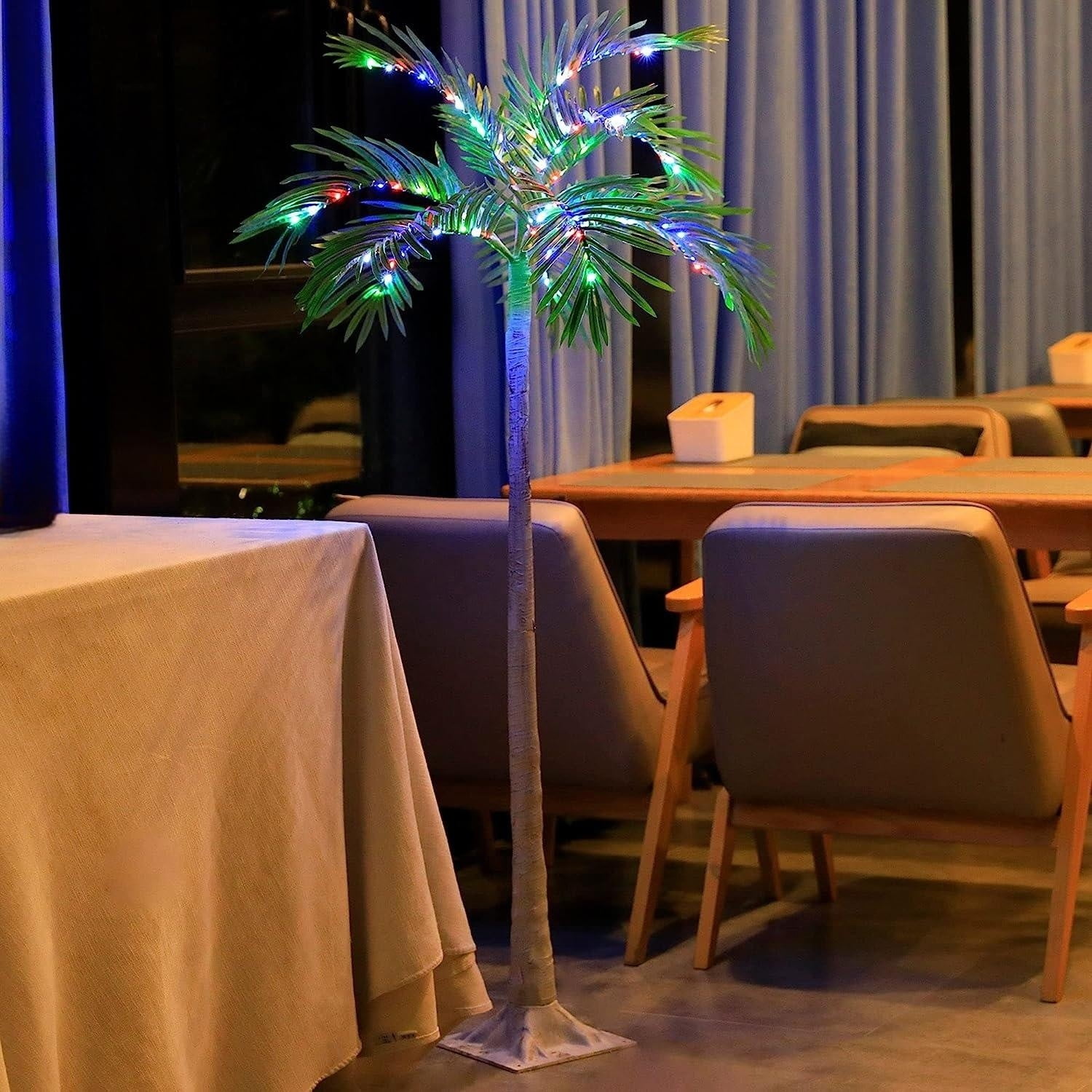 fiveLighted Palm Tree 5FT 124 LED Lighting Artificial Palm Tree with ...