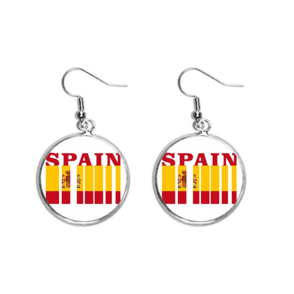 flag country text spain ear dangle silver drop ear jewelry woman ...