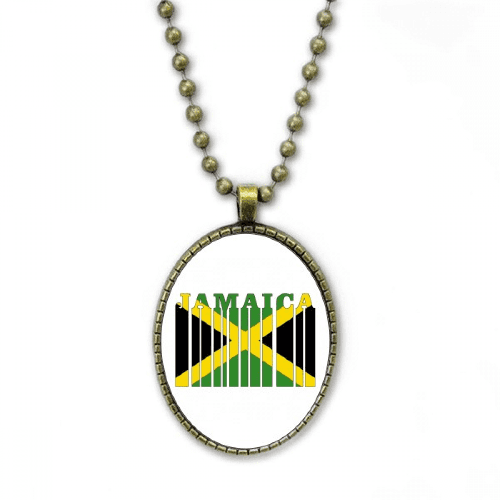 flag national jamaica art deco fashion necklace vintage chain bead ...