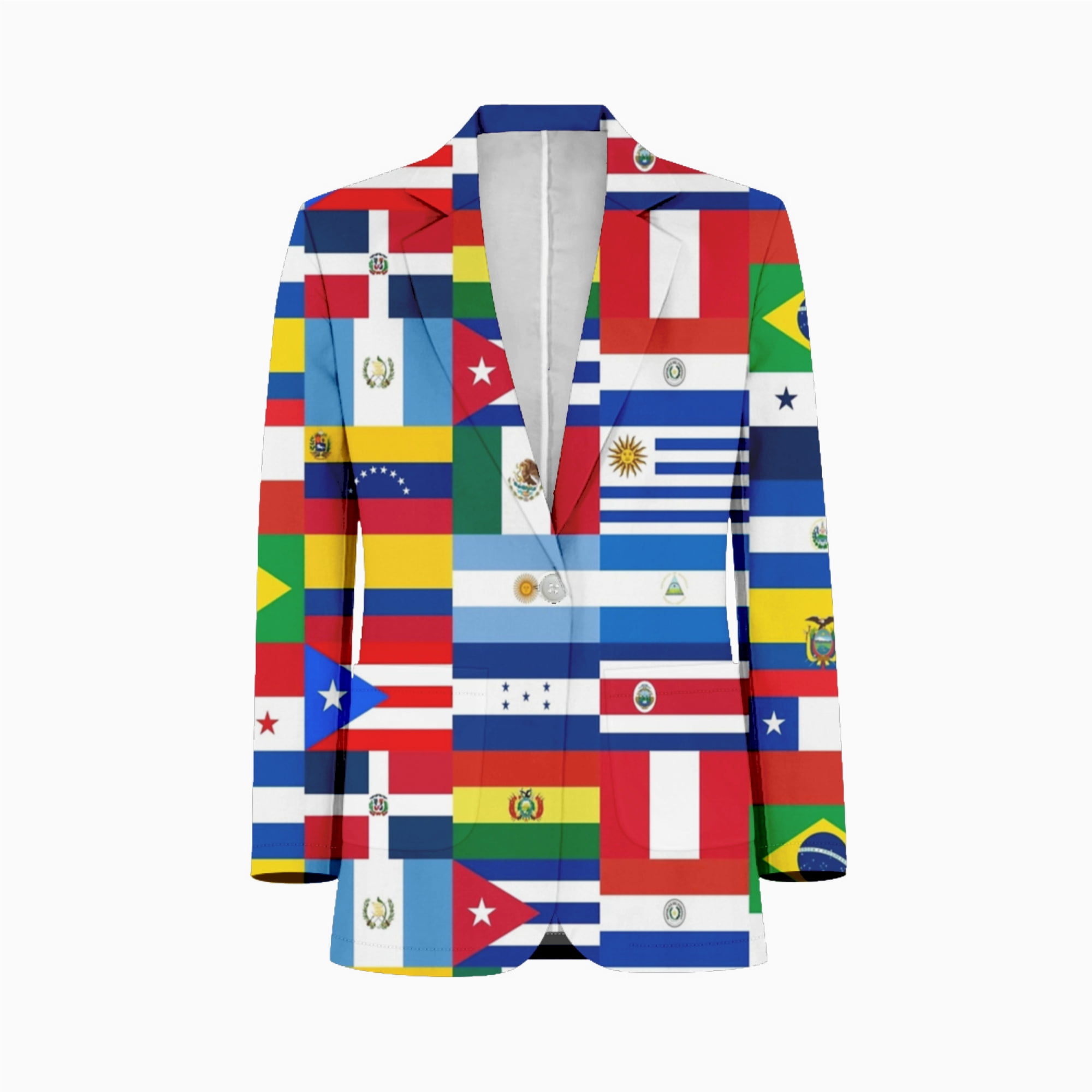 flag of countries around the world Men's Suit Blazer Casual Party Wear ...