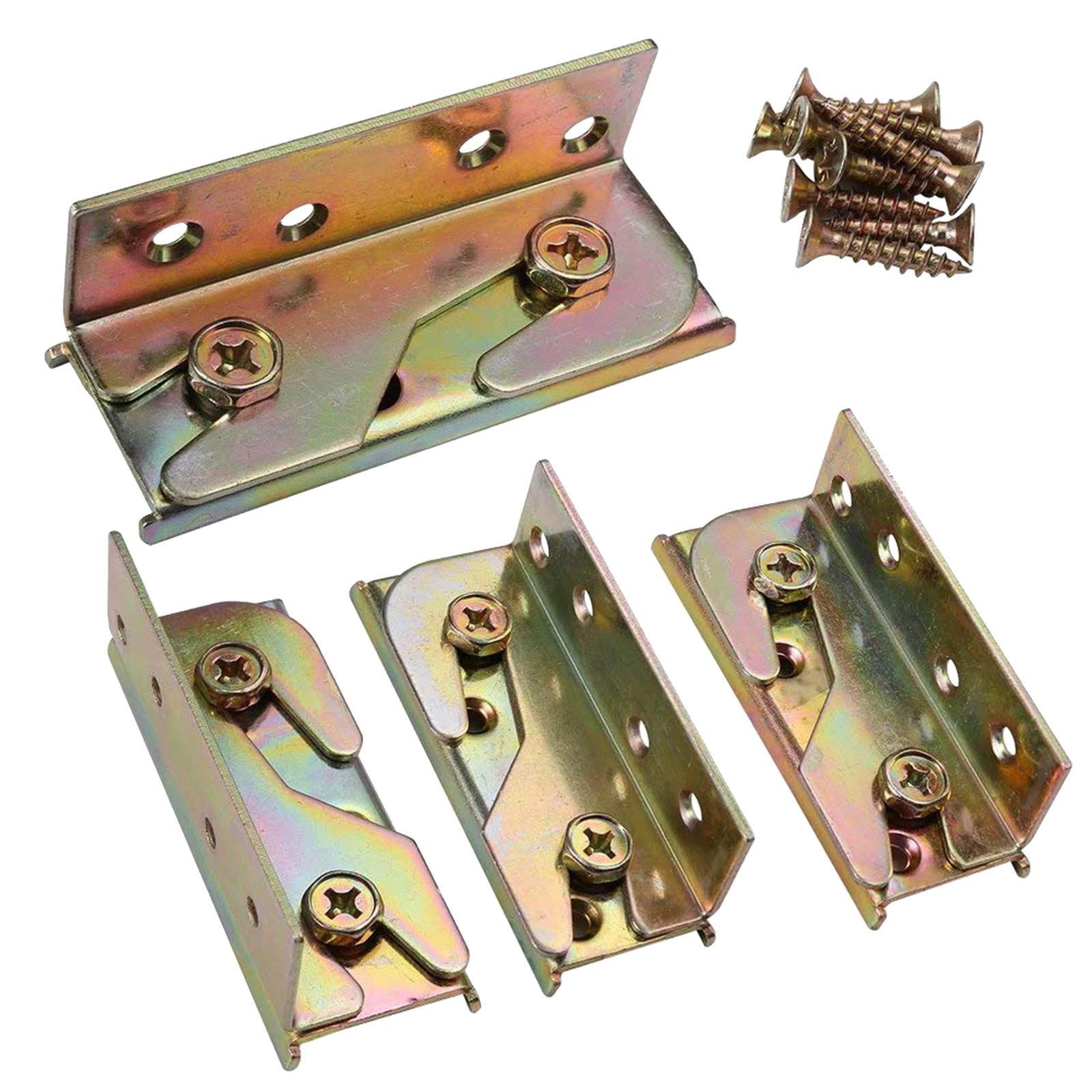 flameer 4 Pieces Bed Rail Brackets Wooden Bed Frame Heavy Duty ...