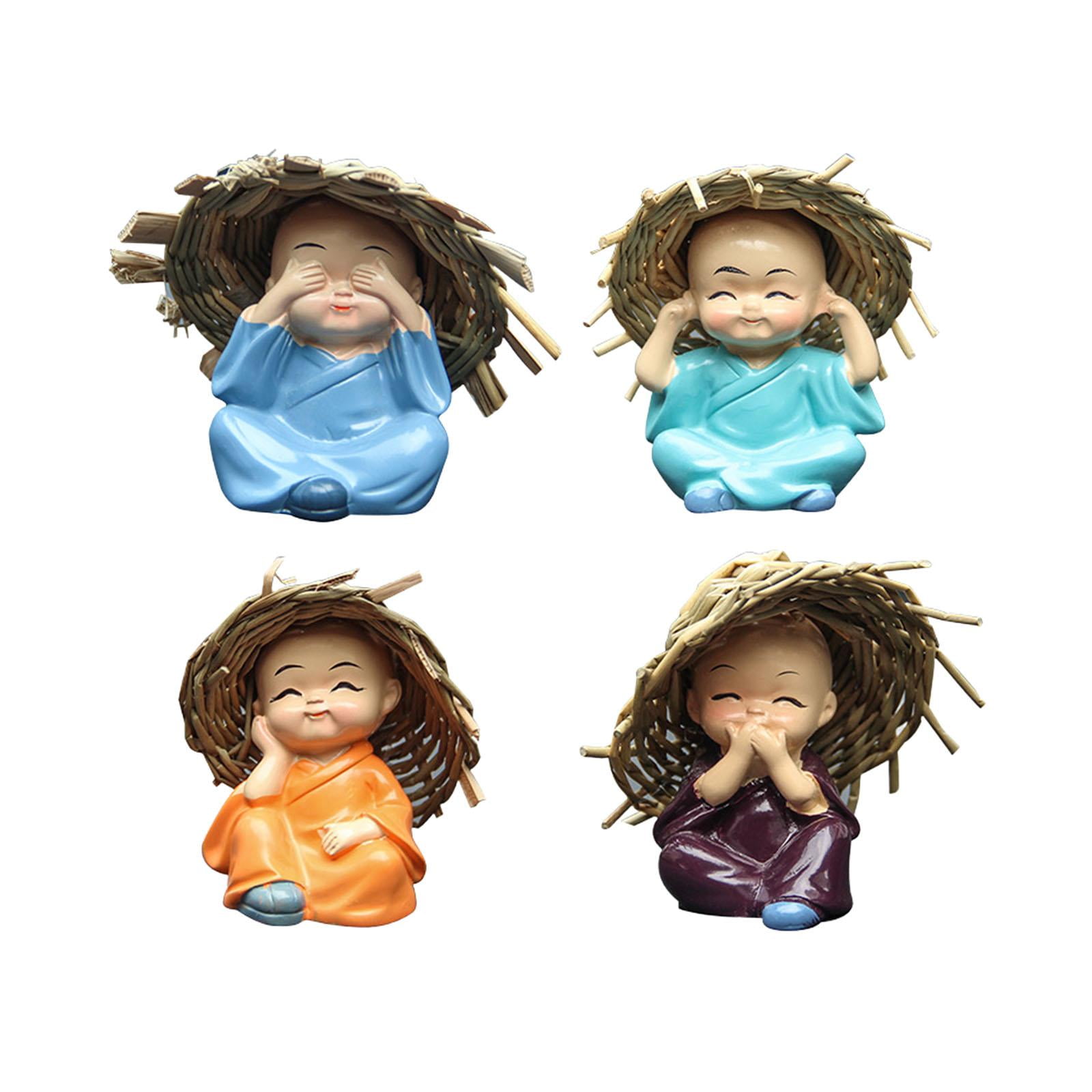 flameer 4 Pieces Kung Fu Boys Statues Cute Gong Fu Boys for Interior ...