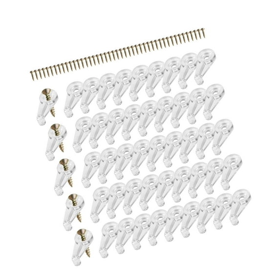 flameer 50 Pieces Glass Retainer Clips Heavy Duty Clear Glass Retaining ...
