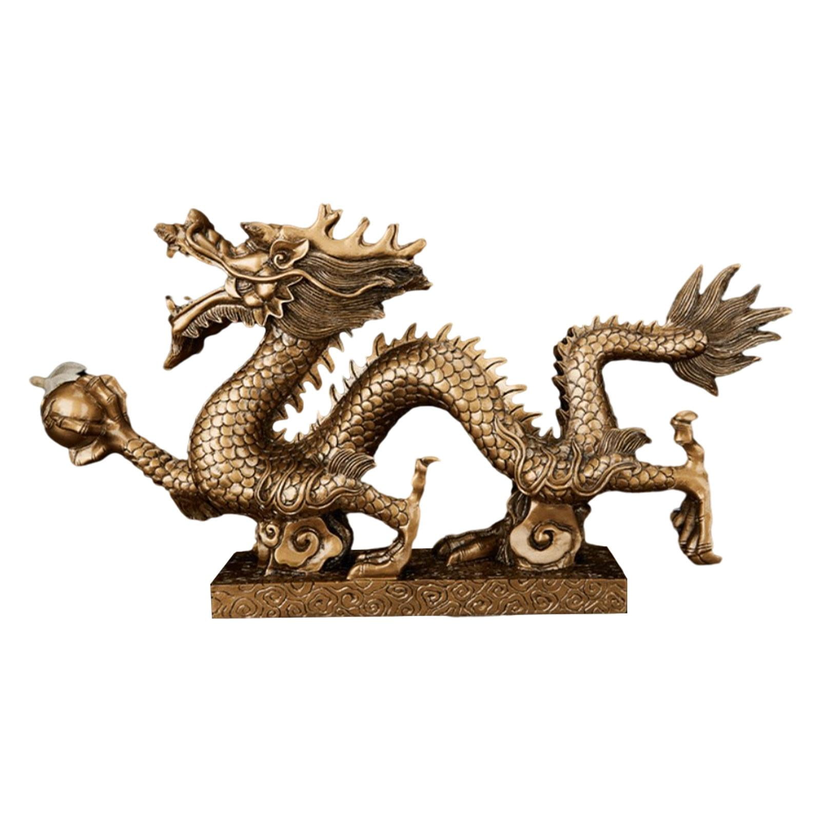 flameer Chinese Fengshui Statue, Resin Dragon Sculpture Crafts ...