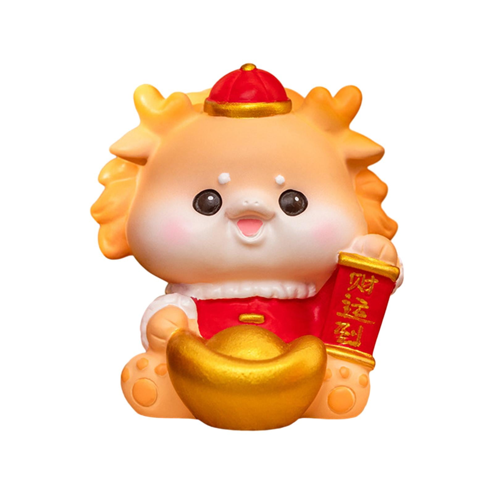 flameer Chinese New Year Cartoon Dragon Figure Fengshui Statue ...