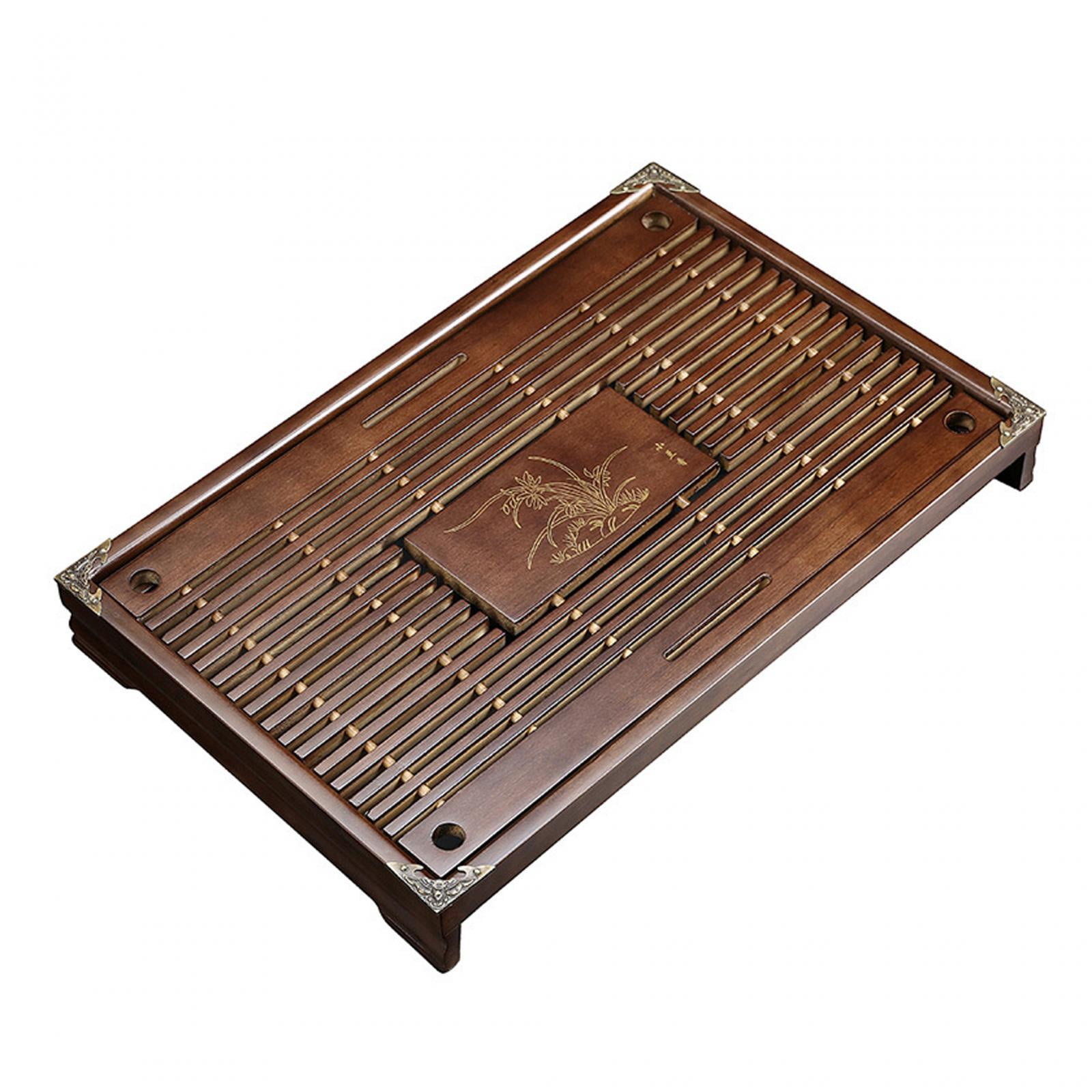 flameer Chinese Tea Tray Drainage Kungfu Tea Set Water Storage Drainage ...