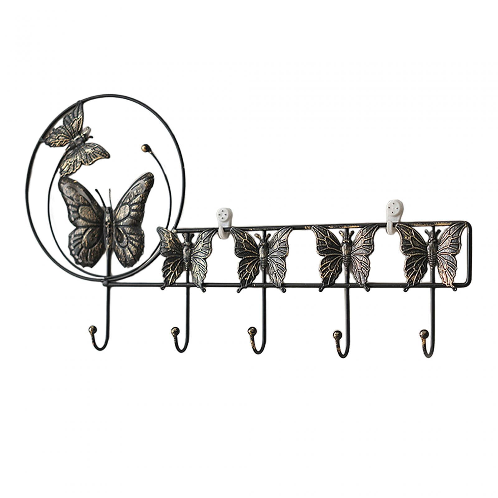 flameer Coat Rack Wall Mounted Coat Hanger Decorative Multipurpose Iron ...