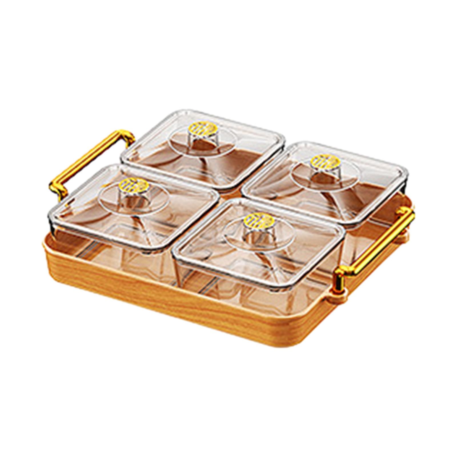 flameer Compartment Serving Tray with Lid Appetizer Dessert Tray ...