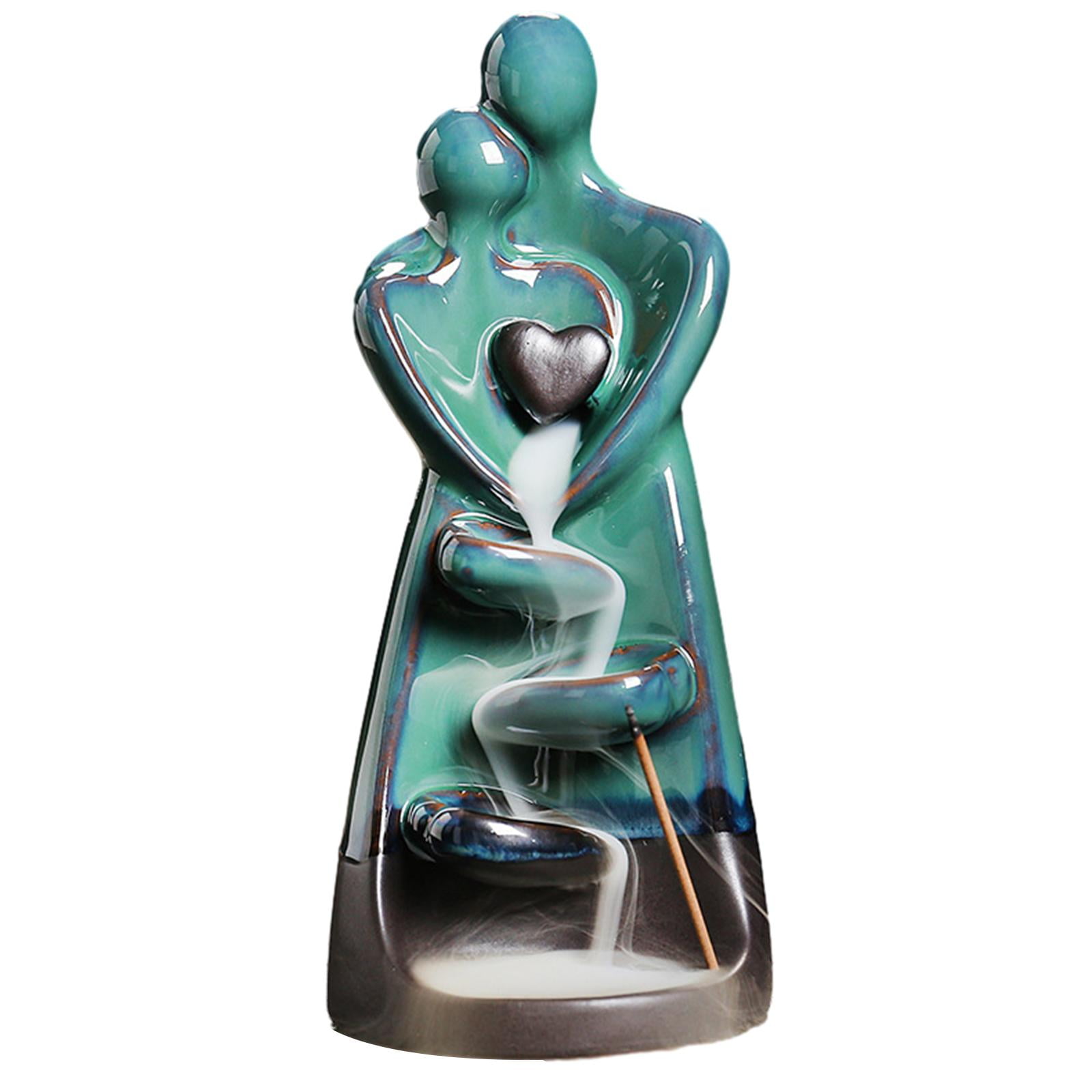 flameer Couple Flow Burner Censer Ceramic Backflow Burner Statue ...