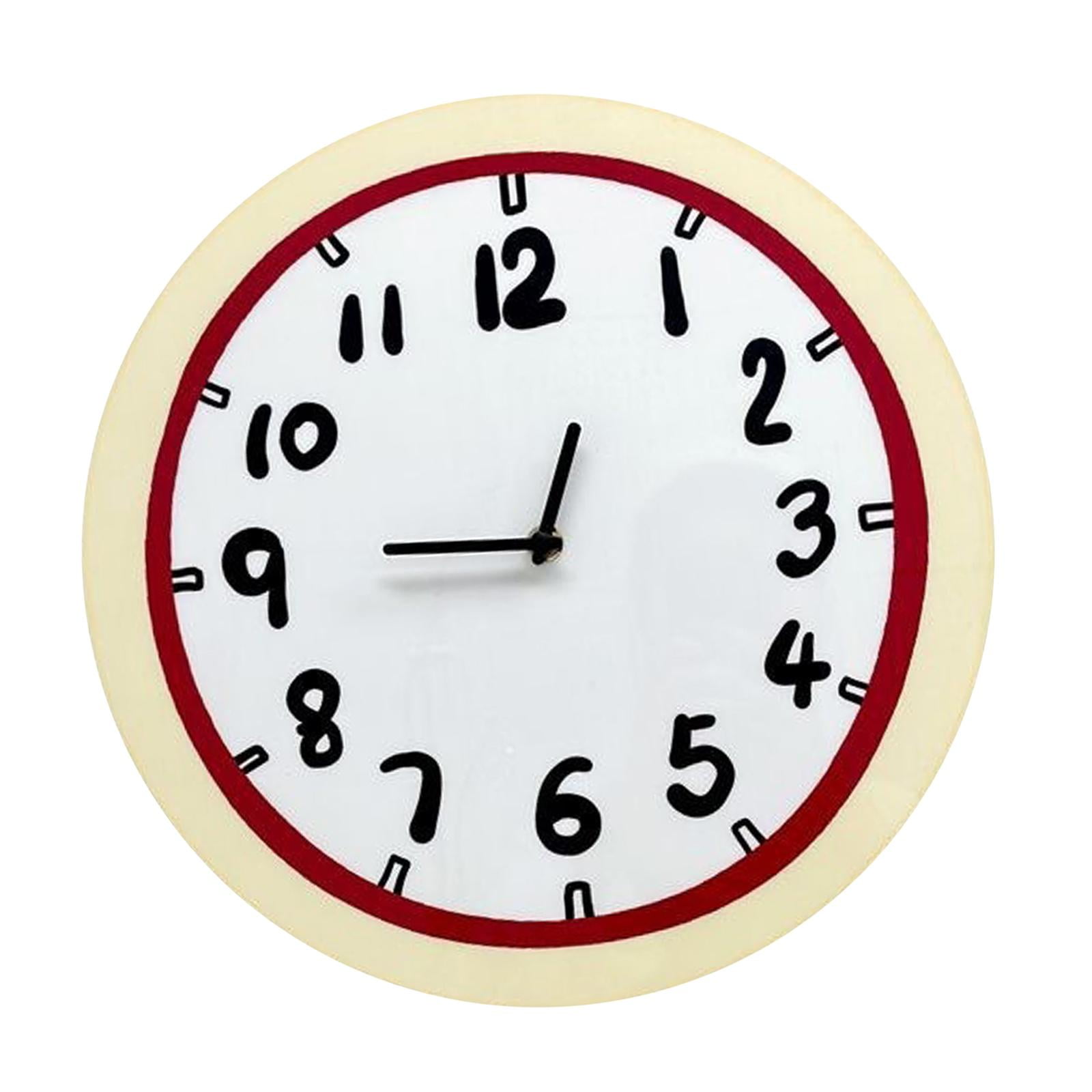 flameer Cute Wall Clock Non Ticking Acrylic Modern Black Arabic Numbers ...