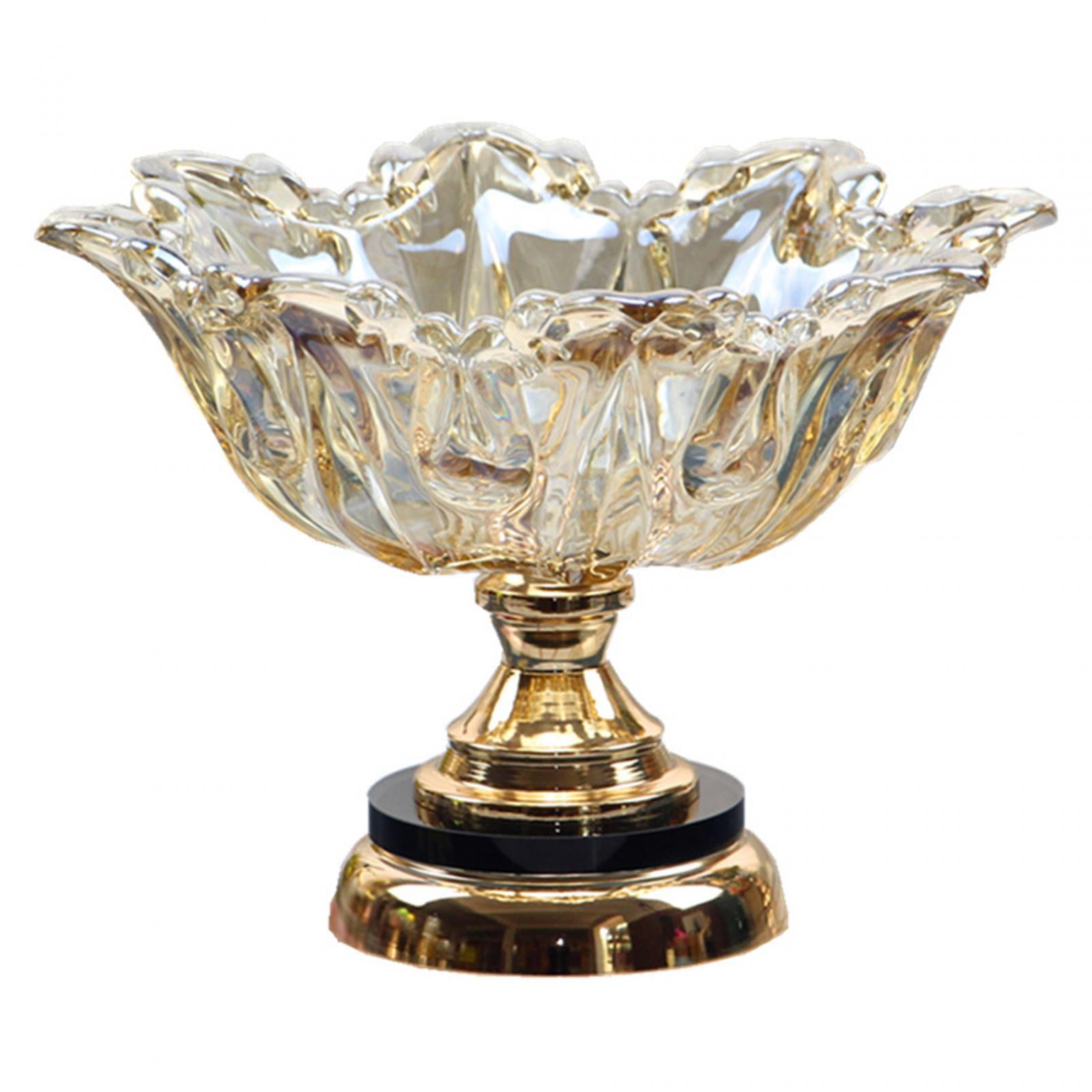 flameer Decorative Pedestal Bowl Table Centerpiece Glass Embossed Bowls ...