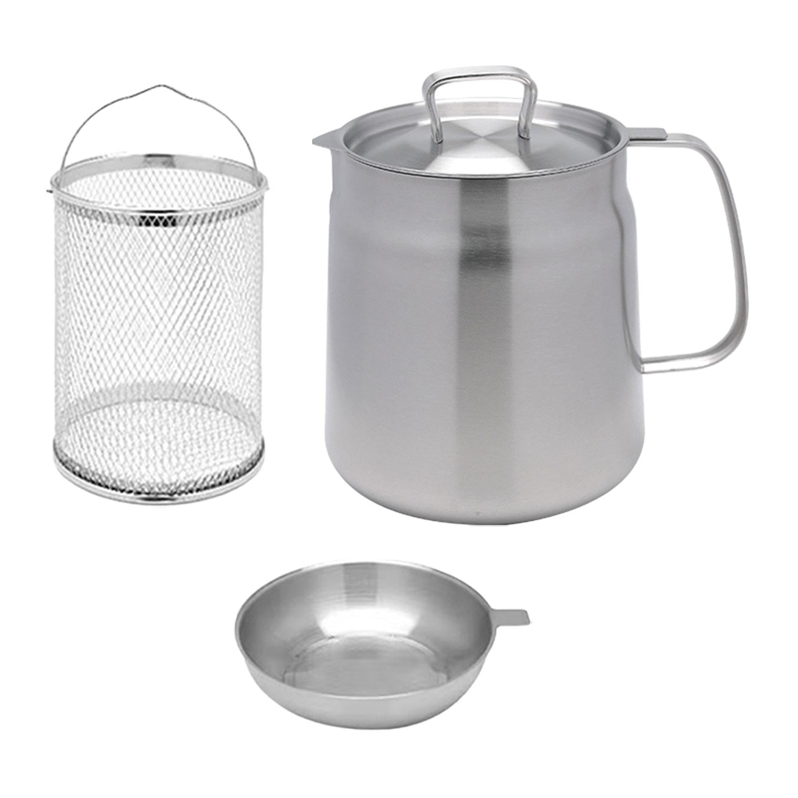 flameer Deep Fryer Set Oil Storage Jar Practical with Lid Small Deep ...